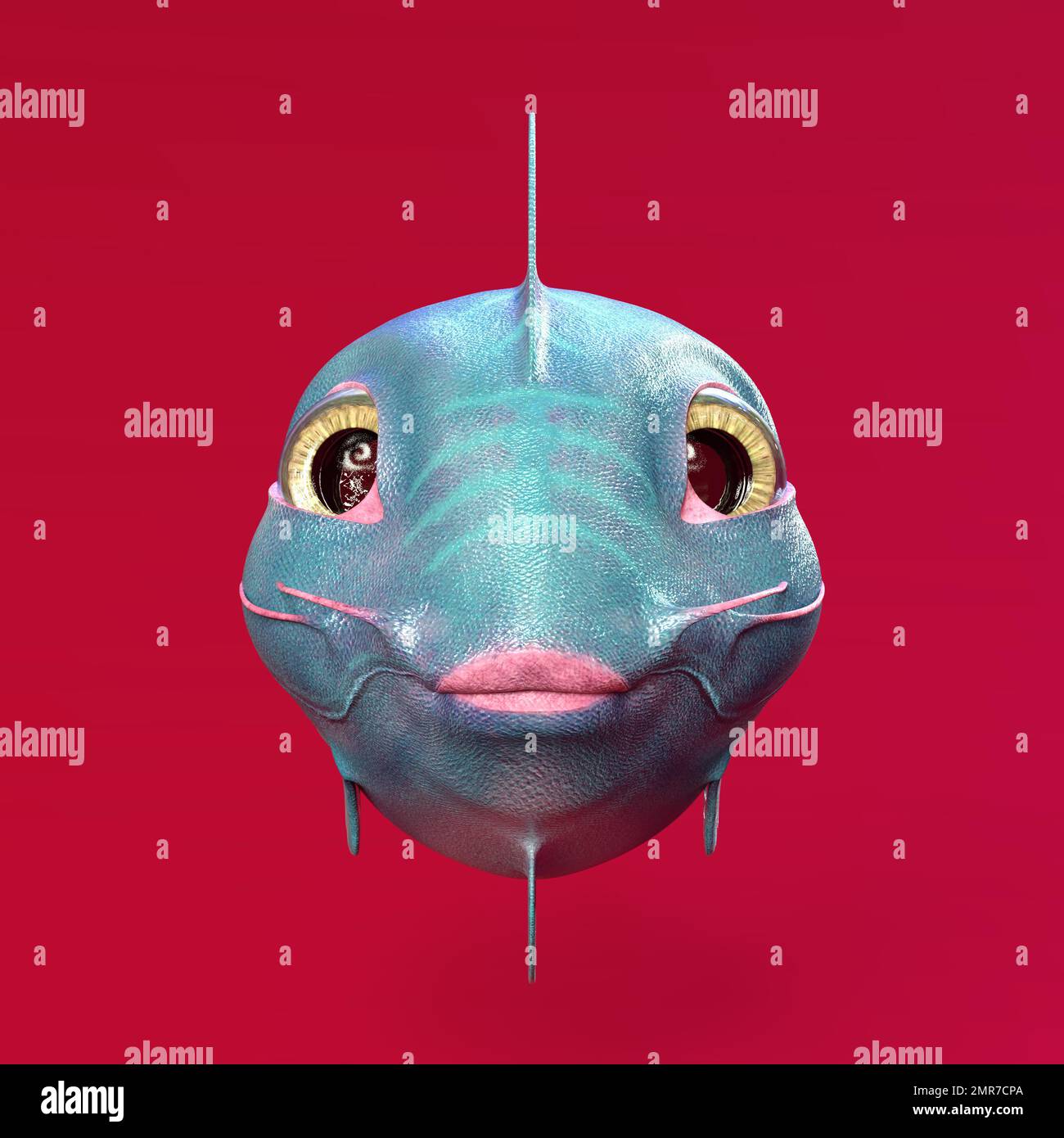 3d-illustration of an isolated colorful alien fantasy fish creature ...