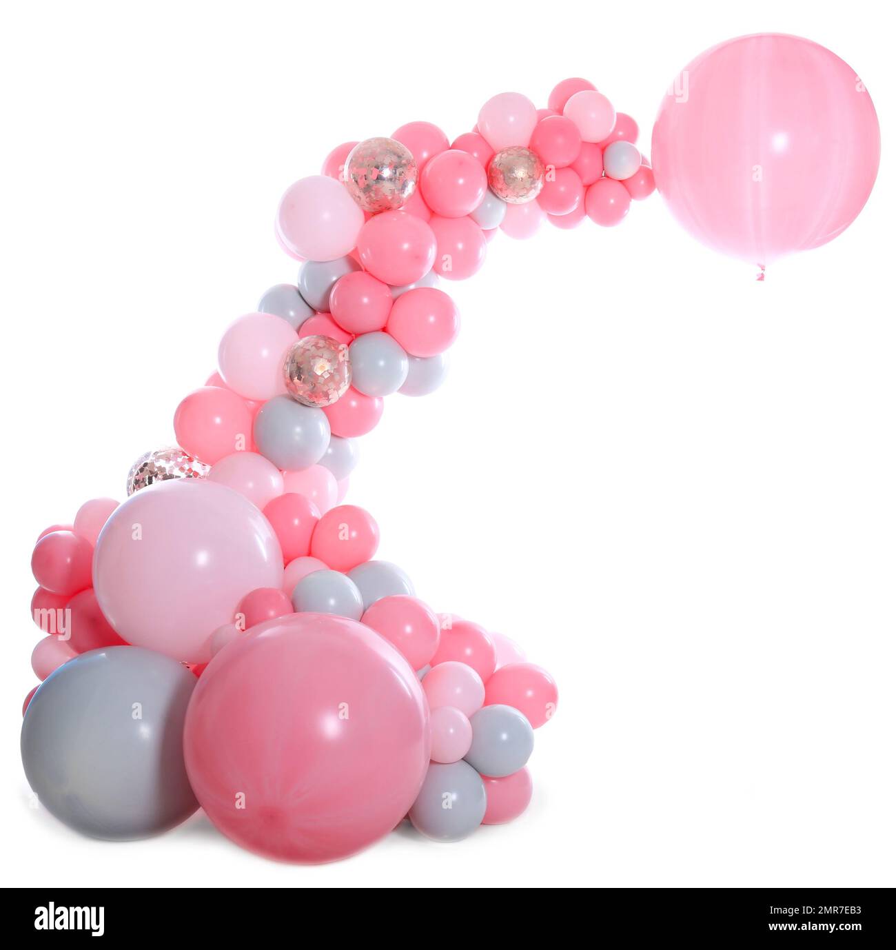 Beautiful composition with balloons isolated on white Stock Photo - Alamy