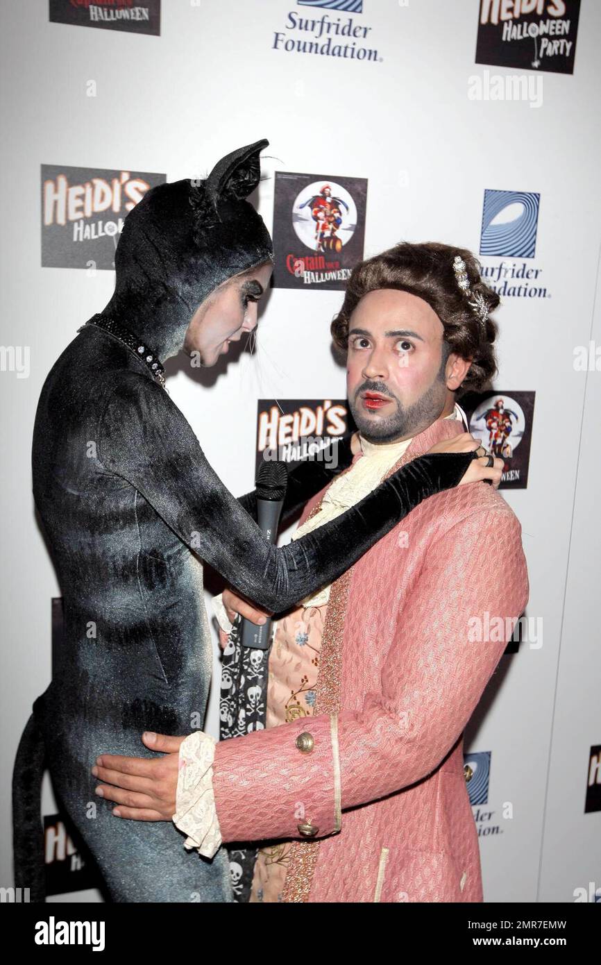 Heidi Klum in a cat costume hosts her Halloween party at the Green Door ...