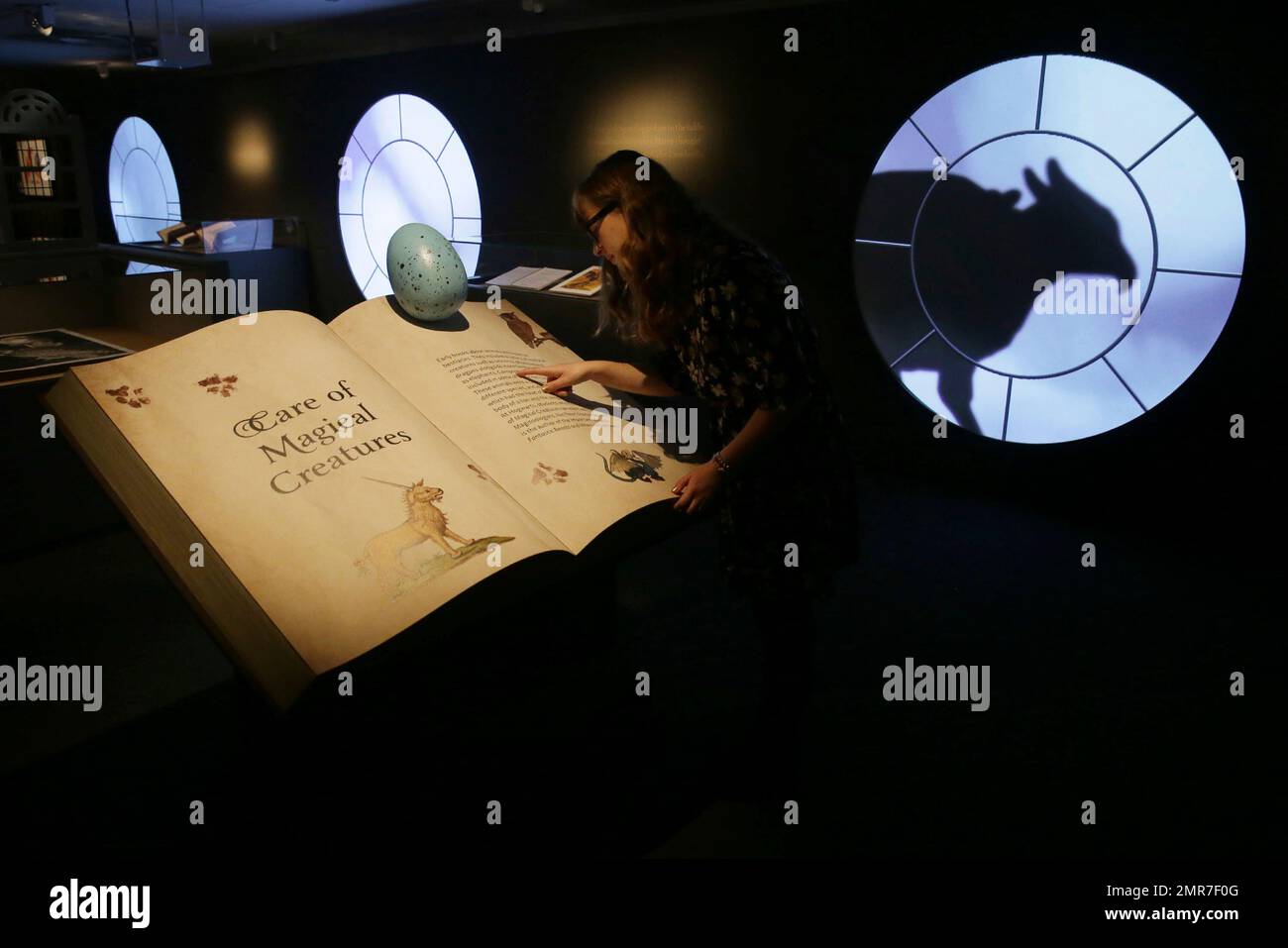 A member of British Library staff poses for a picture at the "Harry ...