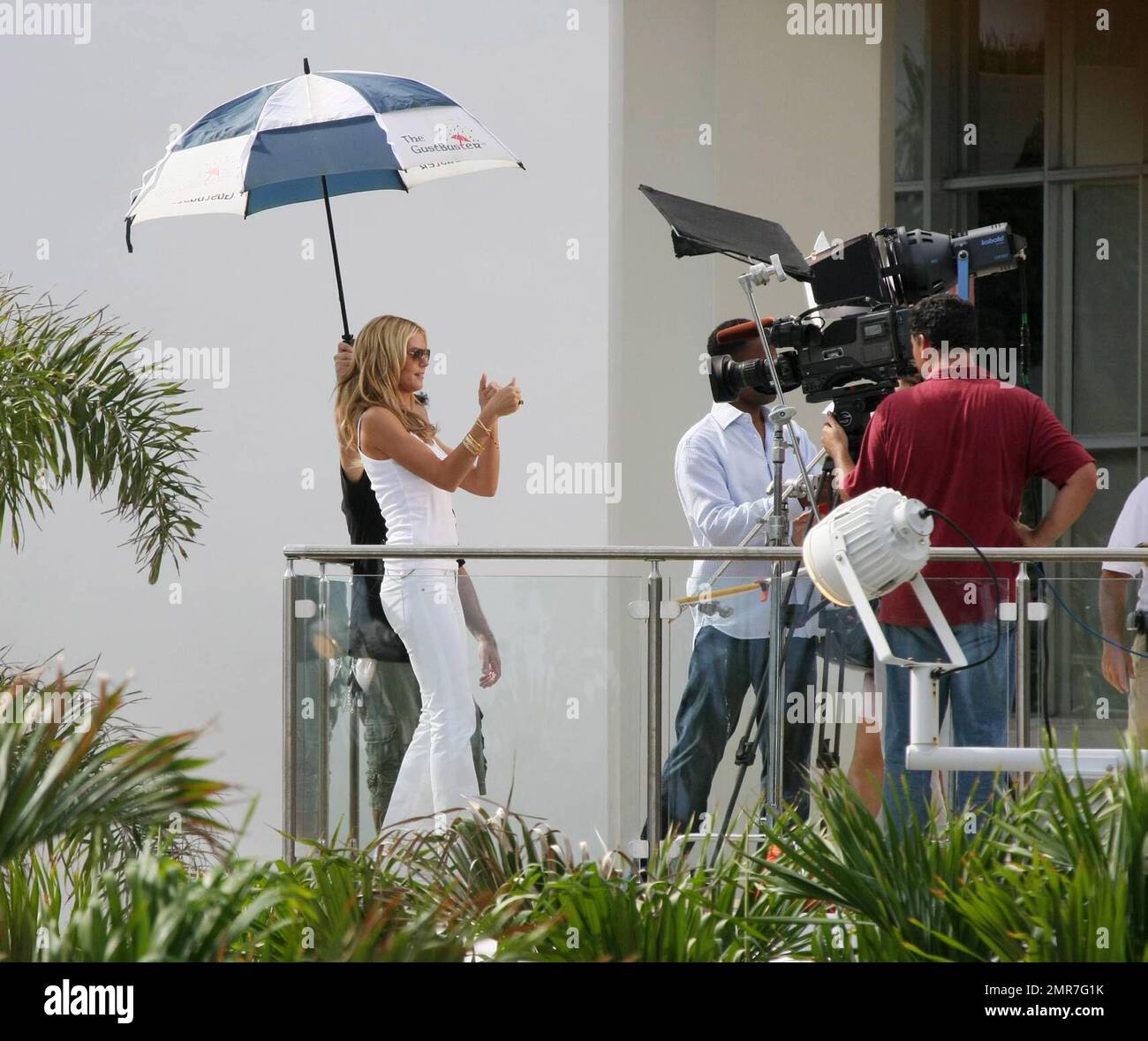 Supermodel Heidi Klum has fun dancing and giving the thumbs up during a ...