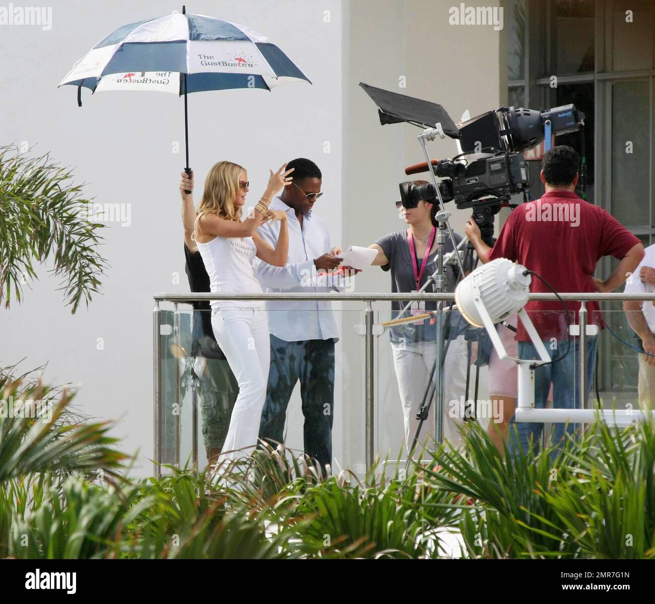 Supermodel Heidi Klum has fun dancing and giving the thumbs up during a ...