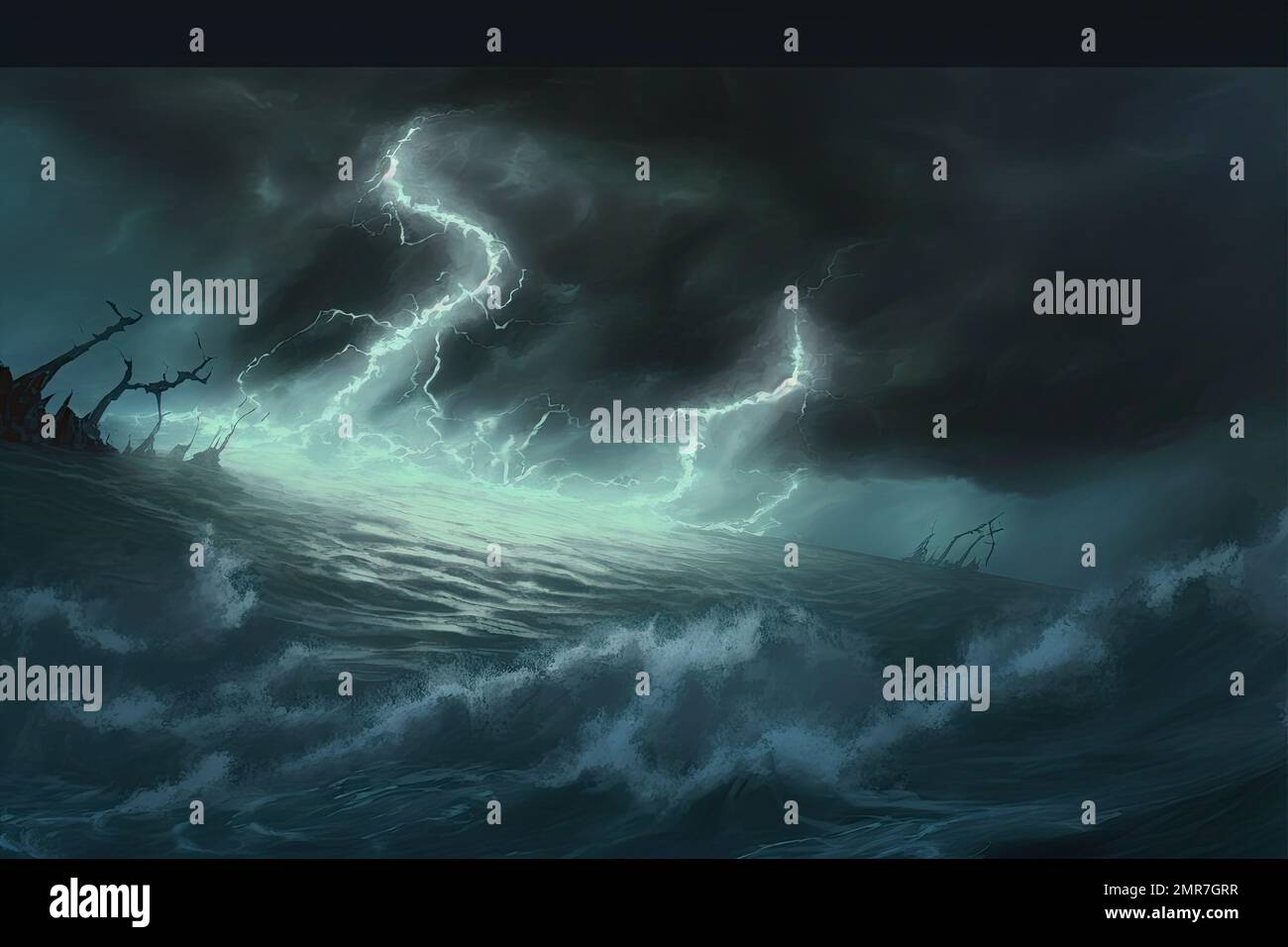 A concept of the apocalypse brought on by climate change is depicted in ...