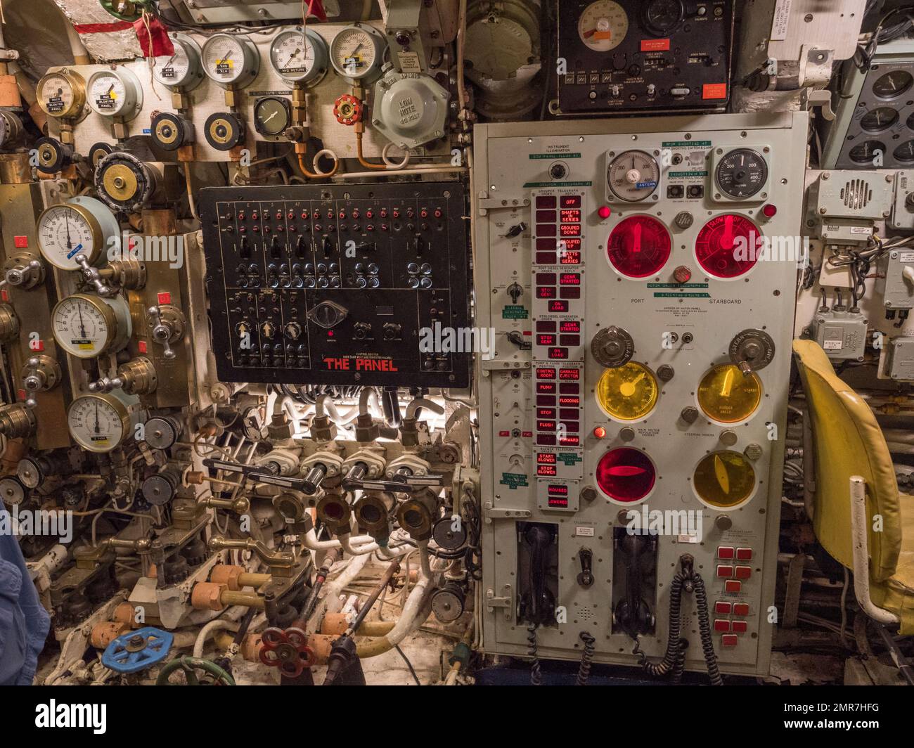 General view of the control room inside HMS Ocelot in the Historic ...