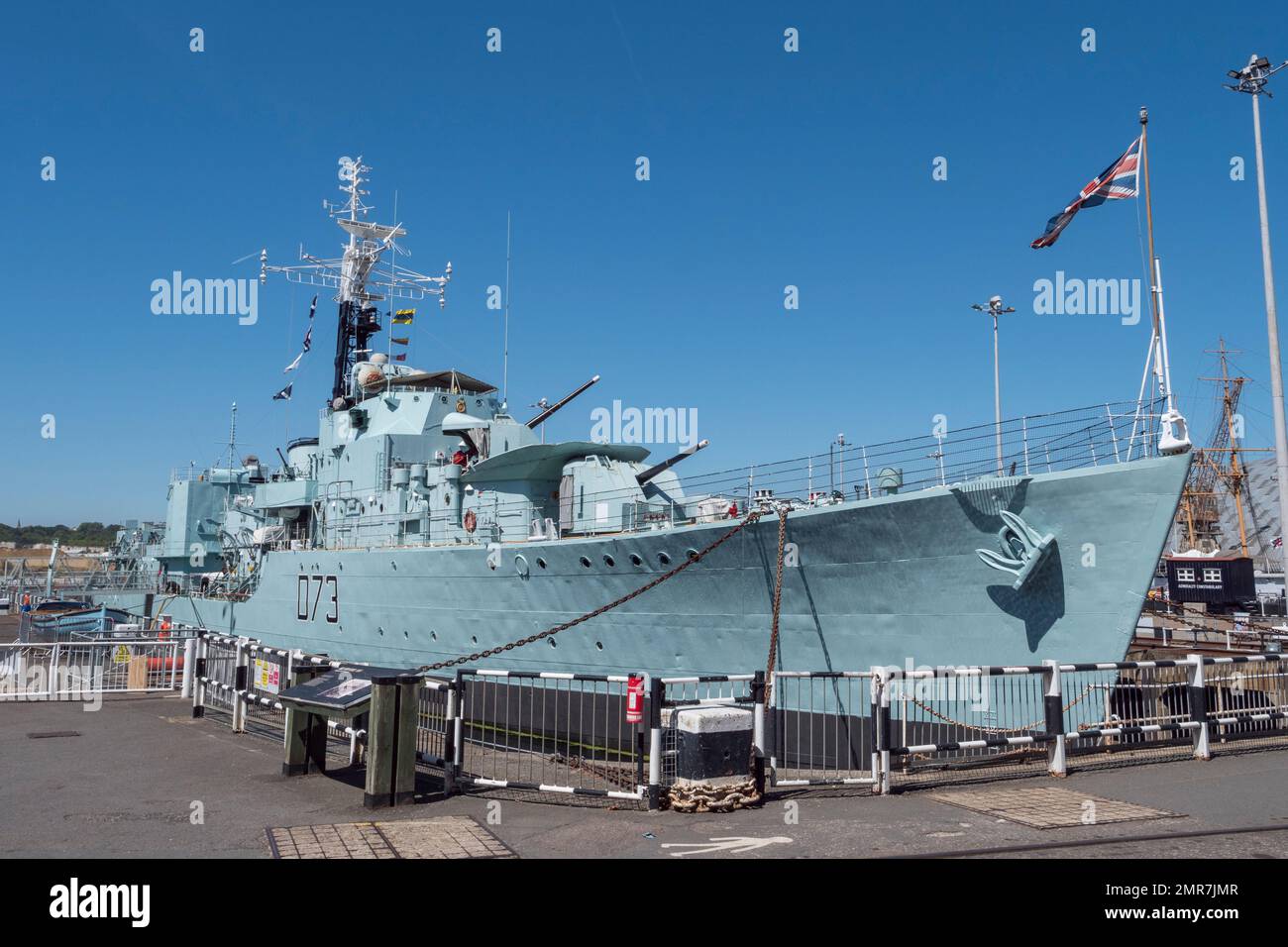 HMS Cavalier (D73/R73) a C-class destroyer decommissioned in 1972 in the Historic Dockyard ...