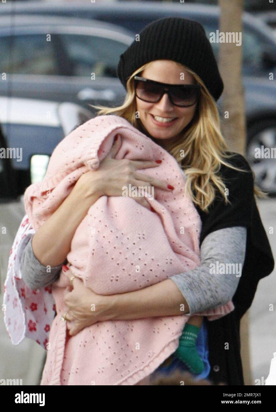 Top model Heidi Klum and musician husband Seal arrive to a karate class ...