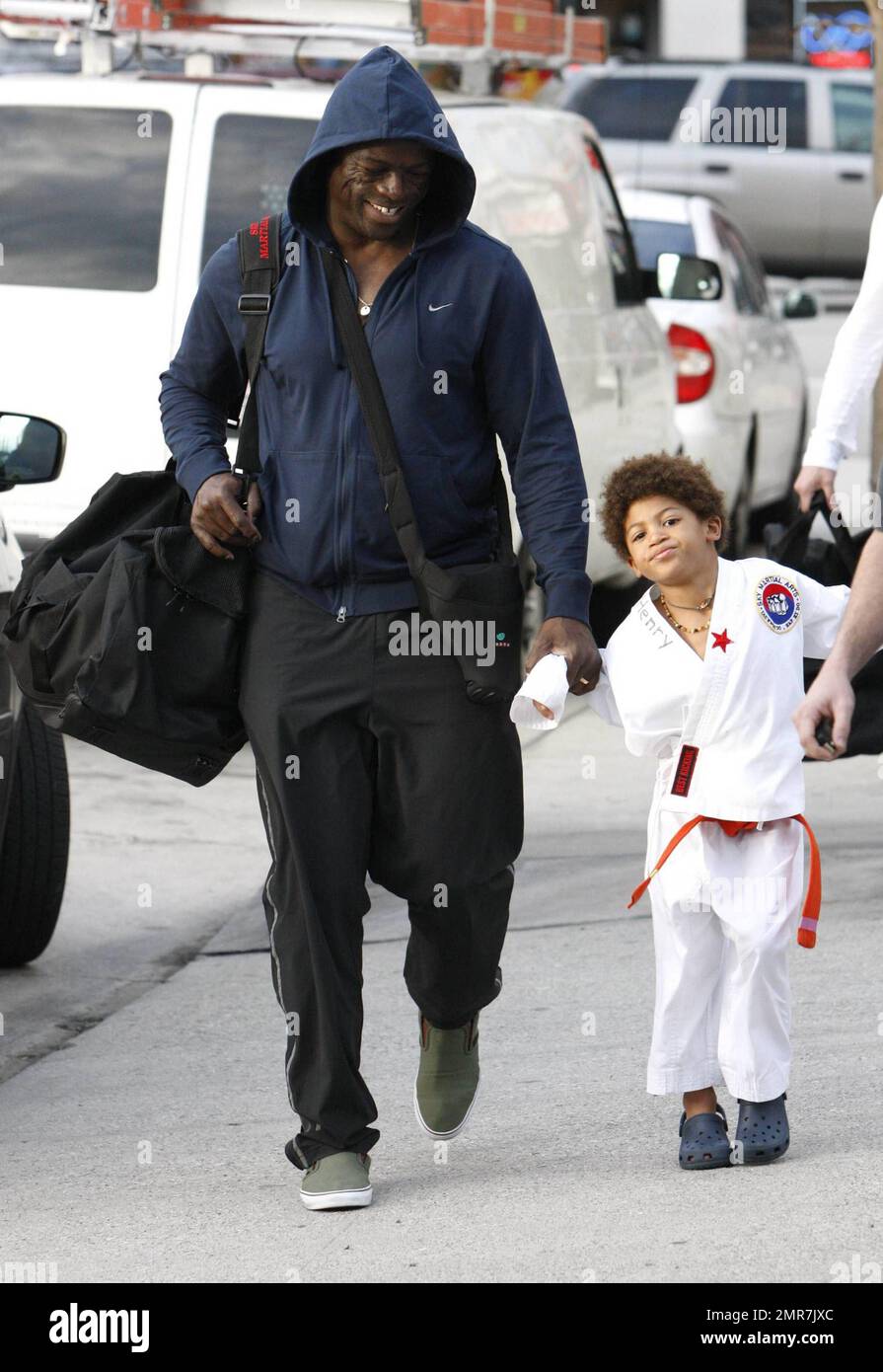 Top model Heidi Klum and musician husband Seal arrive to a karate class ...