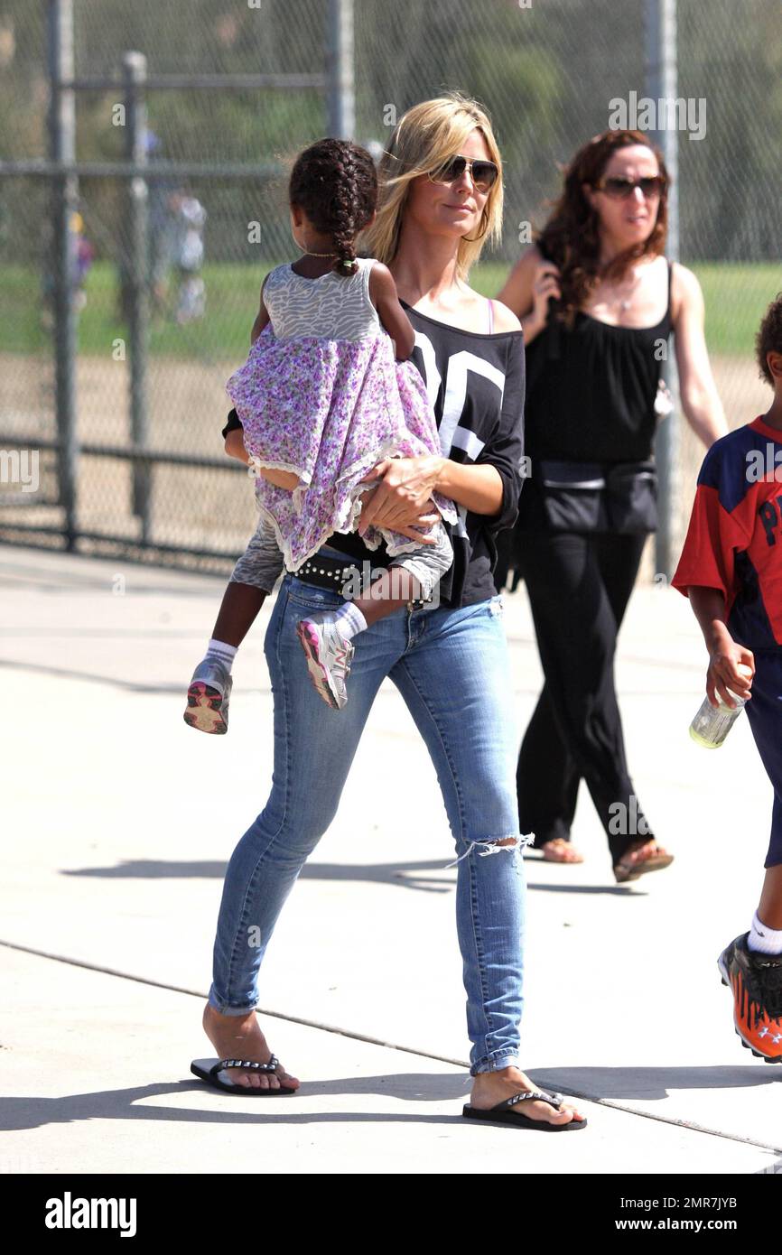 Heidi Klum along with her new boyfriend Martin Kristen and her children ...