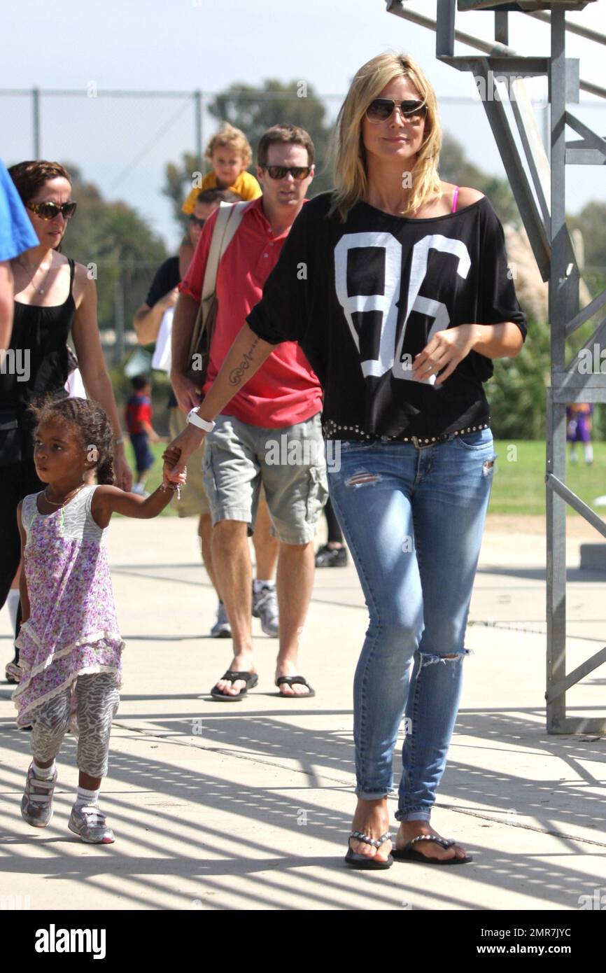 Heidi Klum along with her new boyfriend Martin Kristen and her children ...