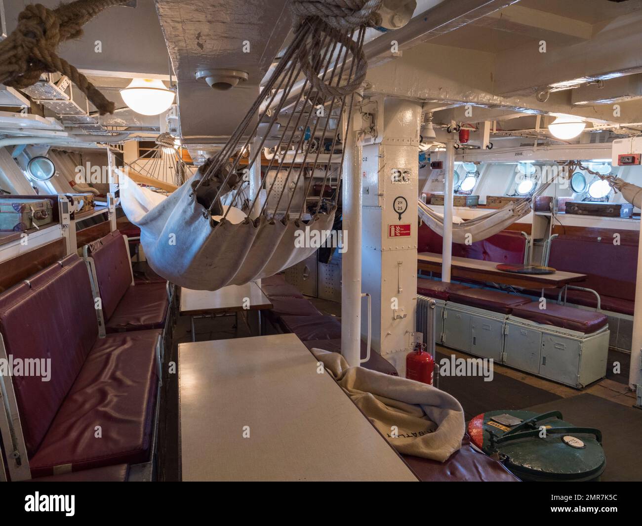 Hammock hanging in forward seamans mess inside HMS Cavalier (D73/R73 ...