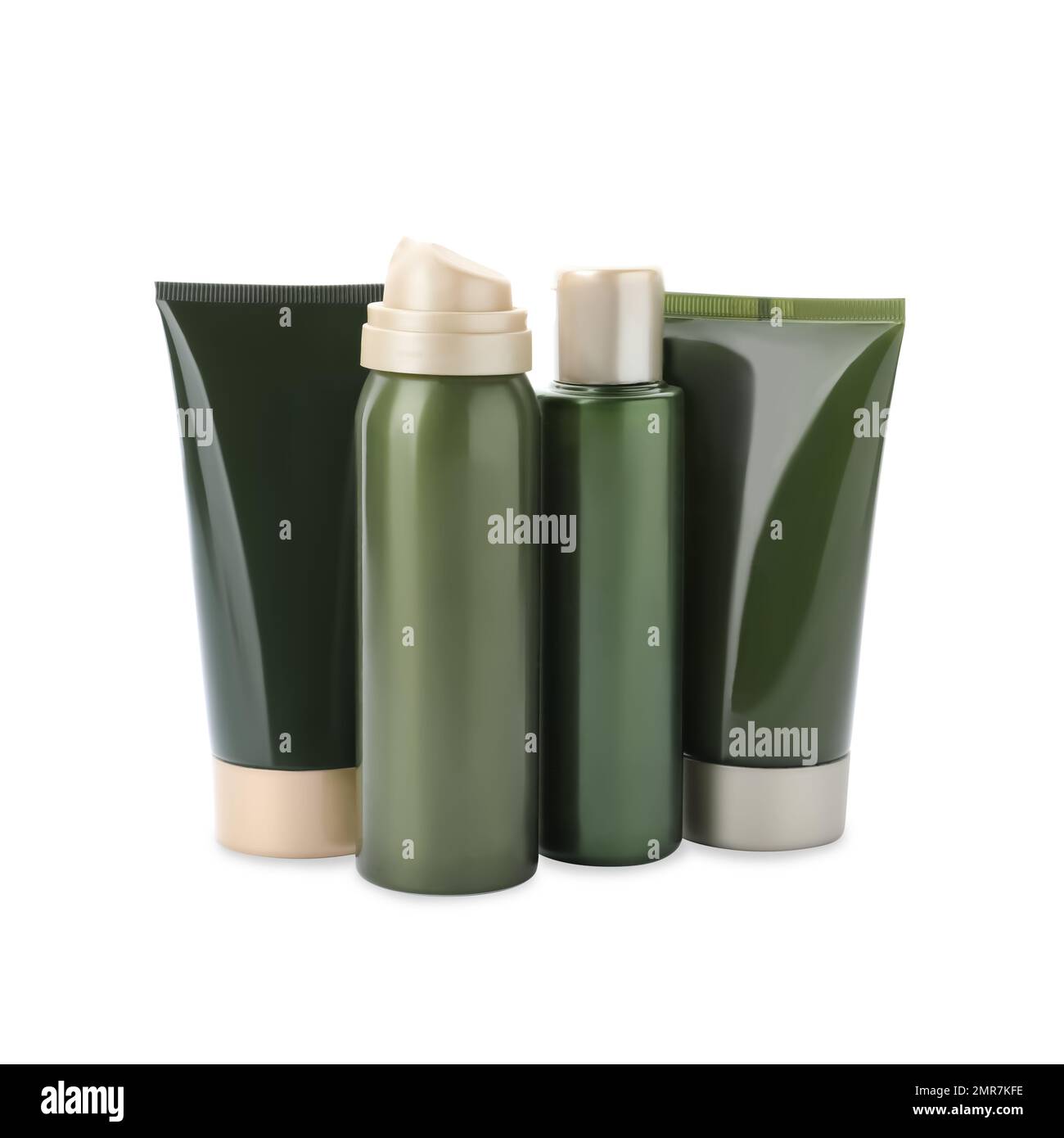 Different modern cosmetic products isolated on white Stock Photo - Alamy