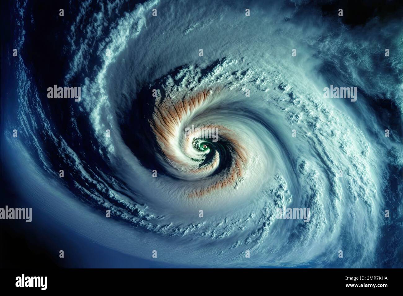 Satellite view of the eye of an hurricane also called tornado or ...