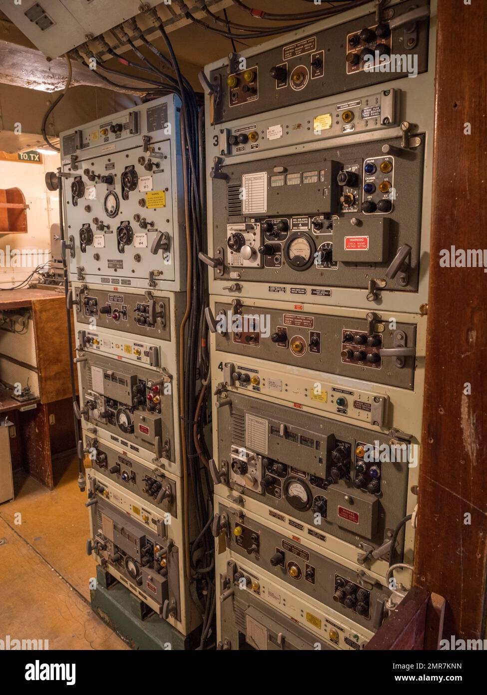 Bridge wireless office inside HMS Cavalier (D73/R73), a C-class ...