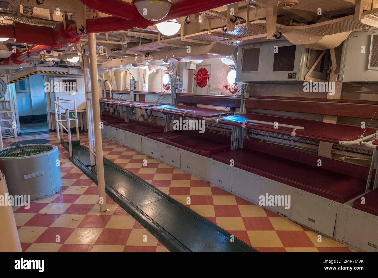 Messdeck inside HMS Cavalier (D73/R73), a C-class destroyer on display ...