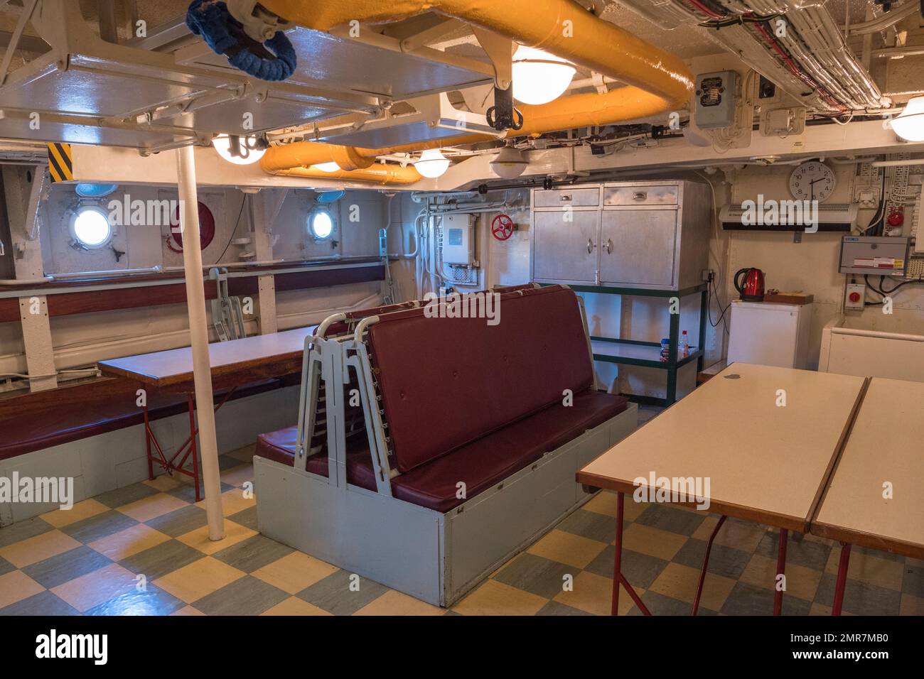 The classroom inside HMS Cavalier (D73/R73), a C-class destroyer on ...