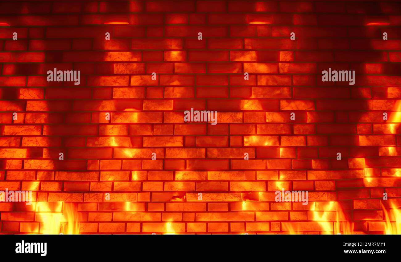 A raw earthenware wall of bricks of fire texture background and ...