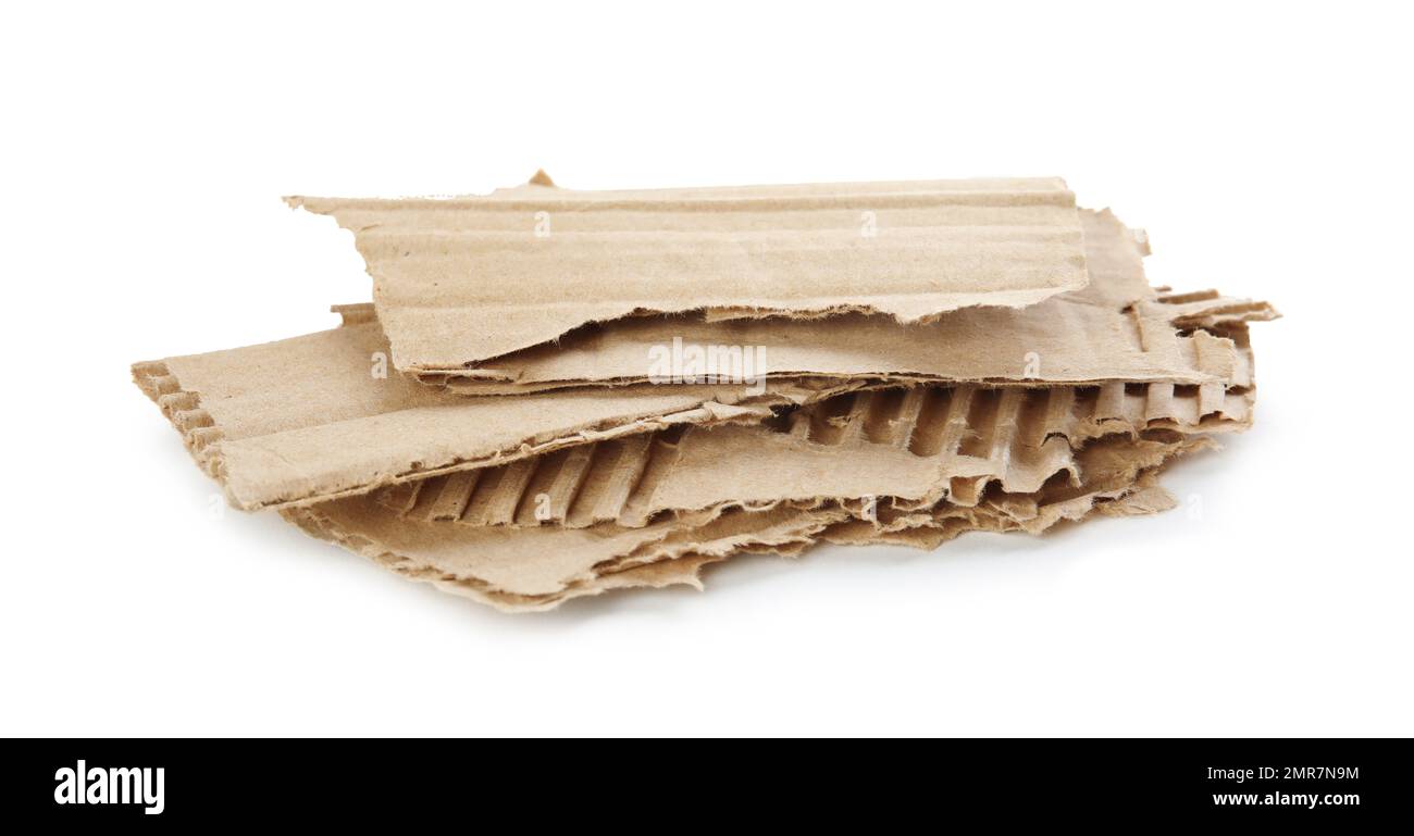 Pieces of torn cardboard isolated on white Stock Photo - Alamy