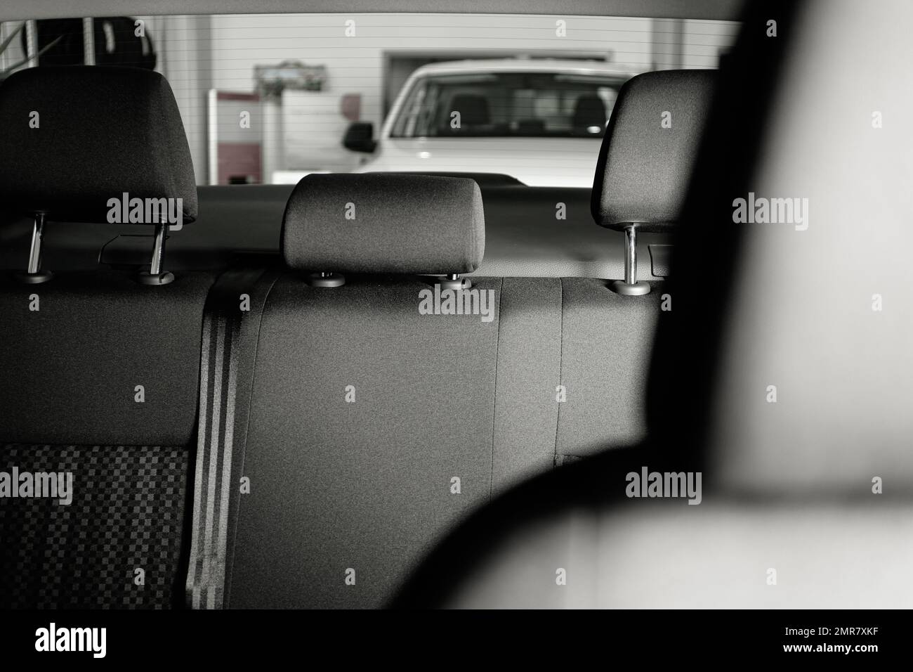 Modern car interior with comfortable grey seats Stock Photo - Alamy