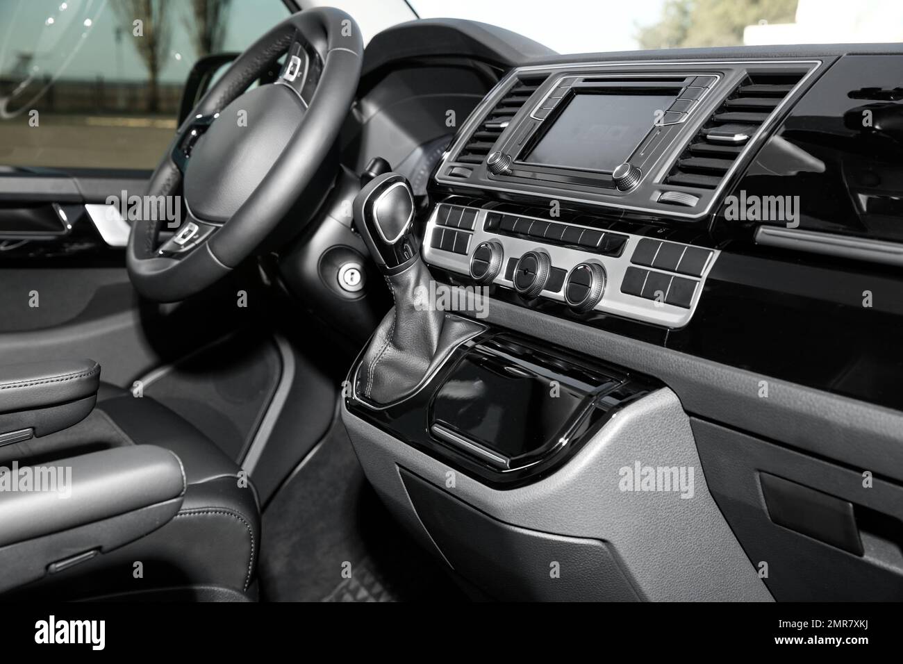 Closeup view of new modern car inside Stock Photo - Alamy