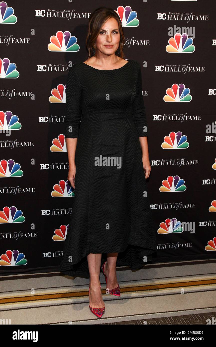 Mariska Hargitay poses in the press room at the Broadcasting & Cable ...