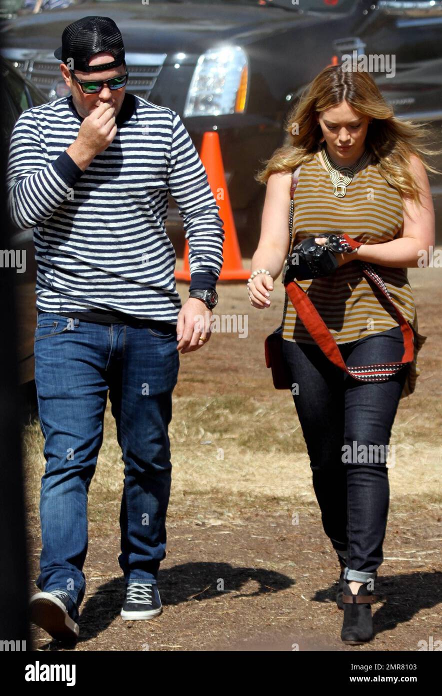Hilary Duff along with husband Mike Comrie and son Luca Cruz Comrie ...