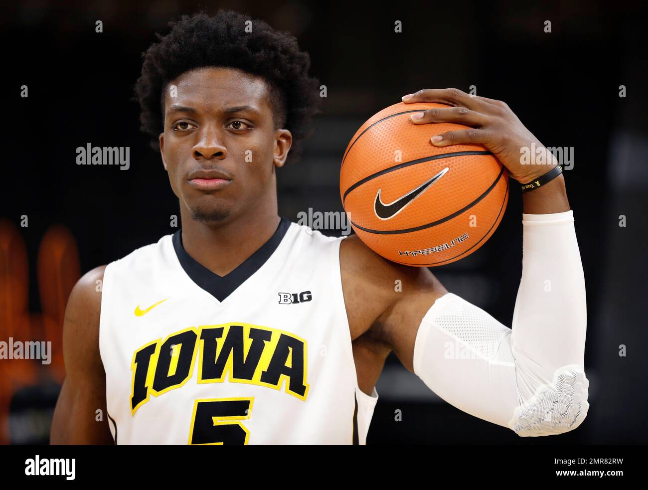 Iowa forward Tyler Cook poses for photographers during Iowa's annual ...
