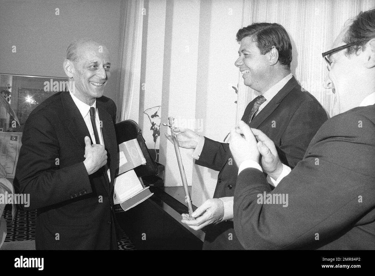 Rudolf Bing, left, and two colleagues ham it up backstage at New York's ...