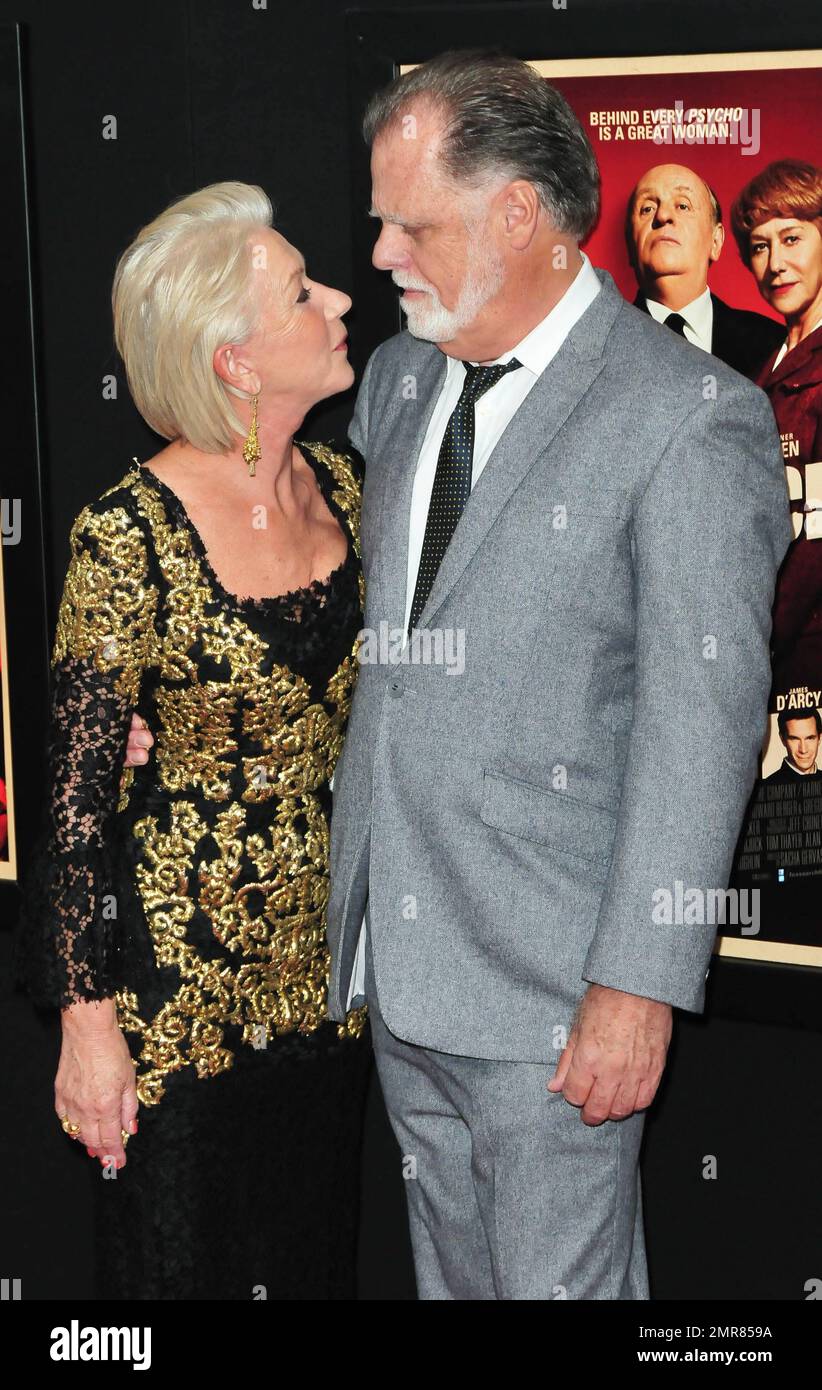 Helen Mirren and Taylor Hackford at the premiere of 'Hitchcock' at the ...