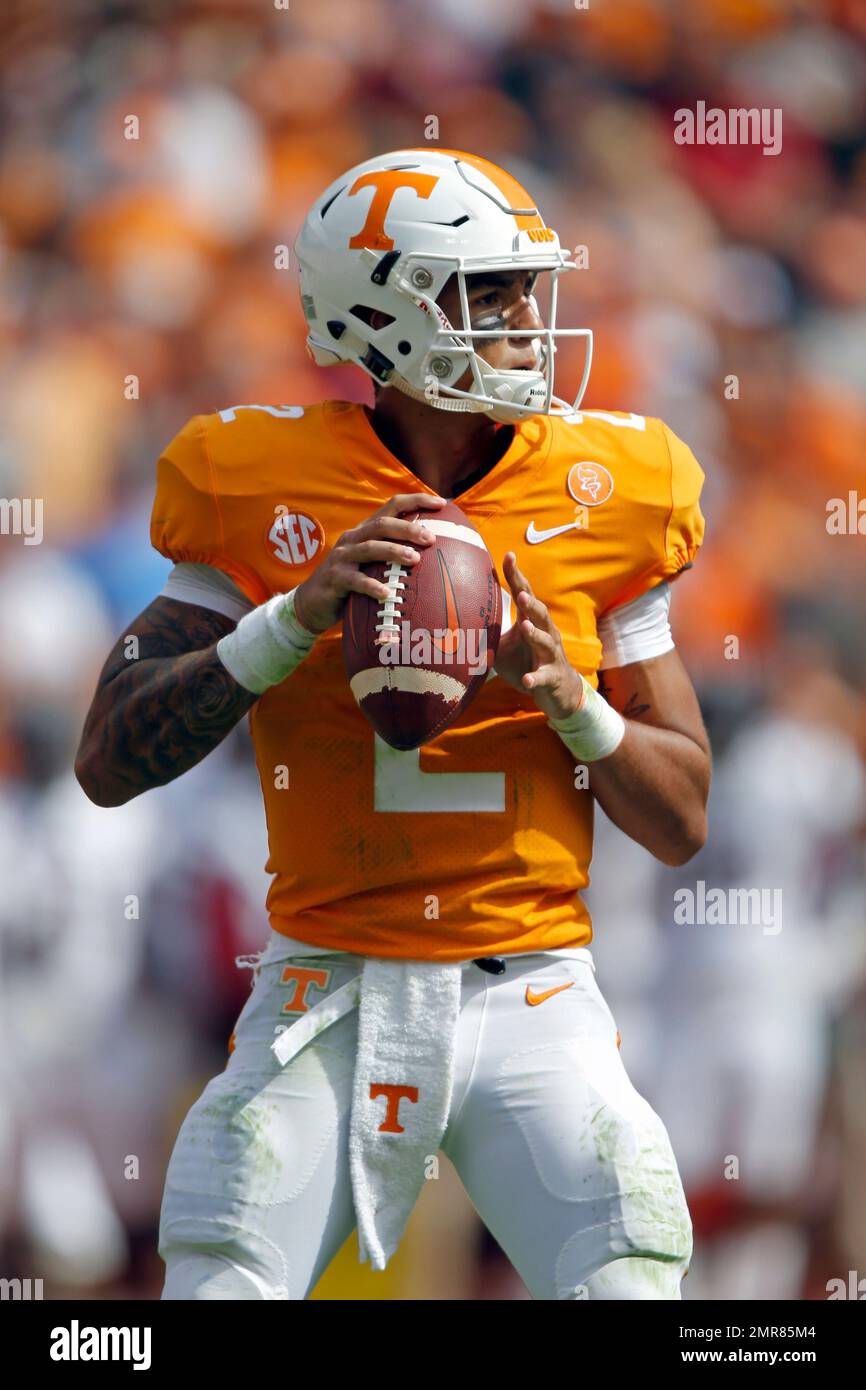 Tennessee quarterback Jarrett Guarantano (2) is seen in the first half ...