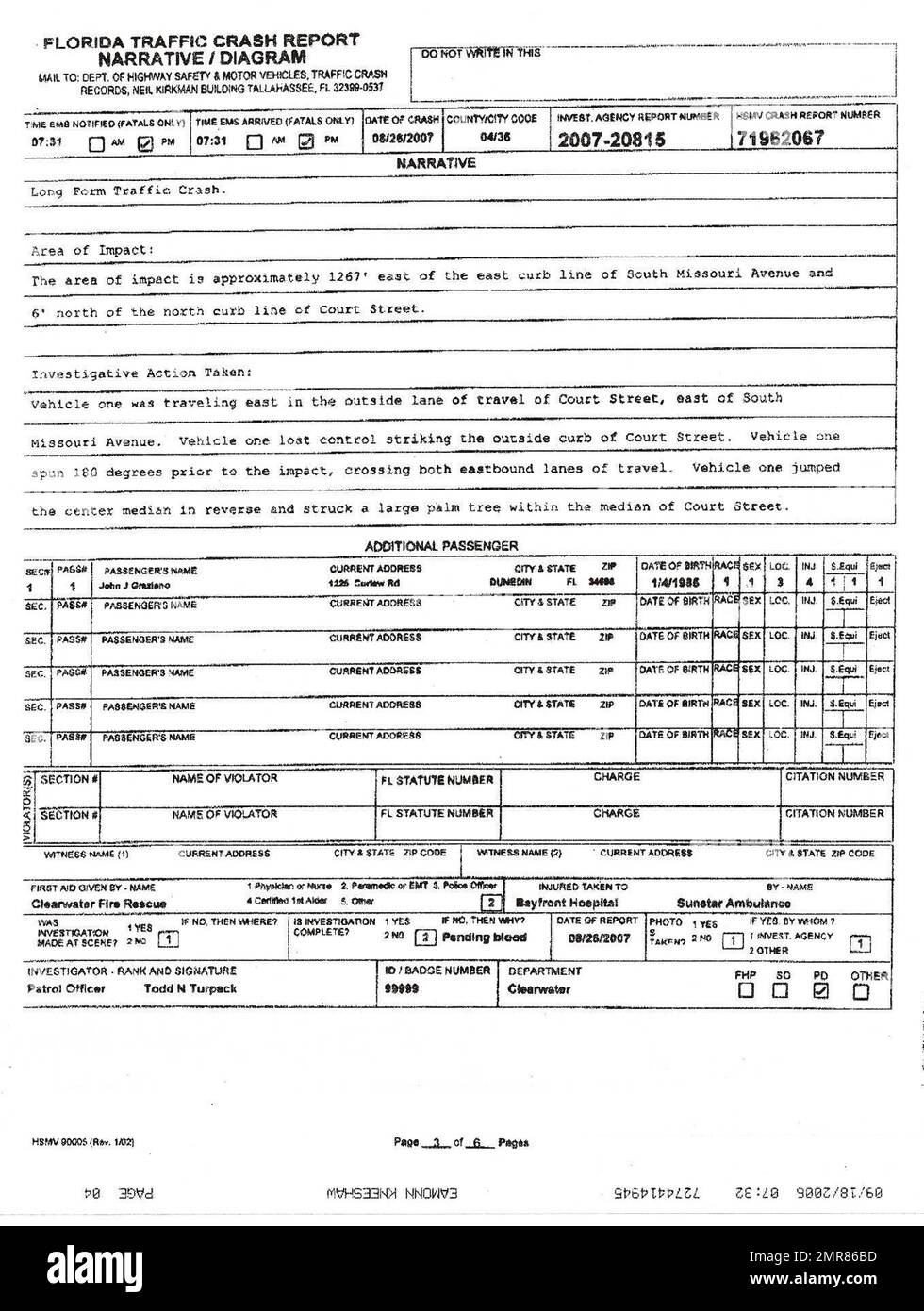 This is the Florida traffic crash report released today by the ...