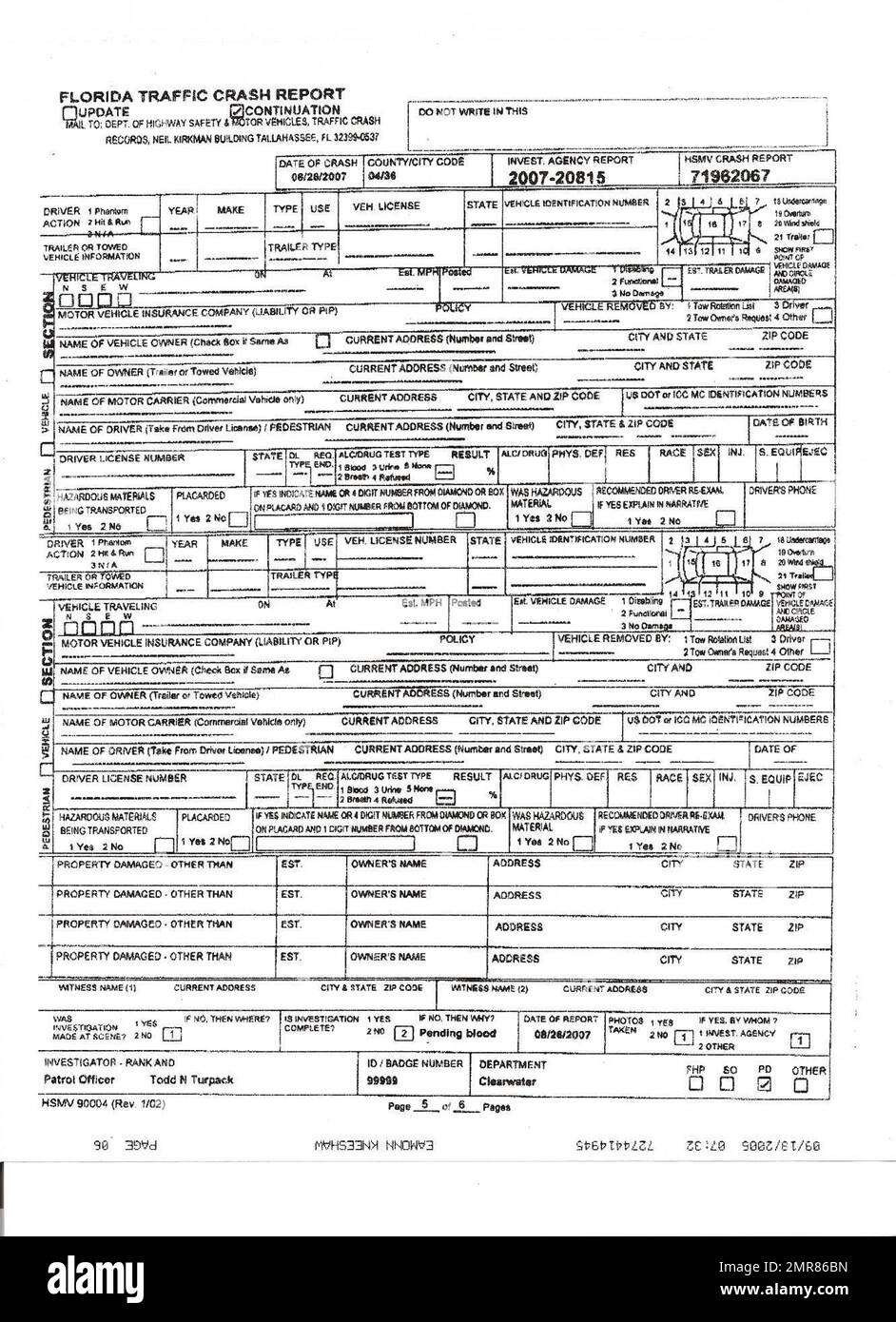 This is the Florida traffic crash report released today by the ...