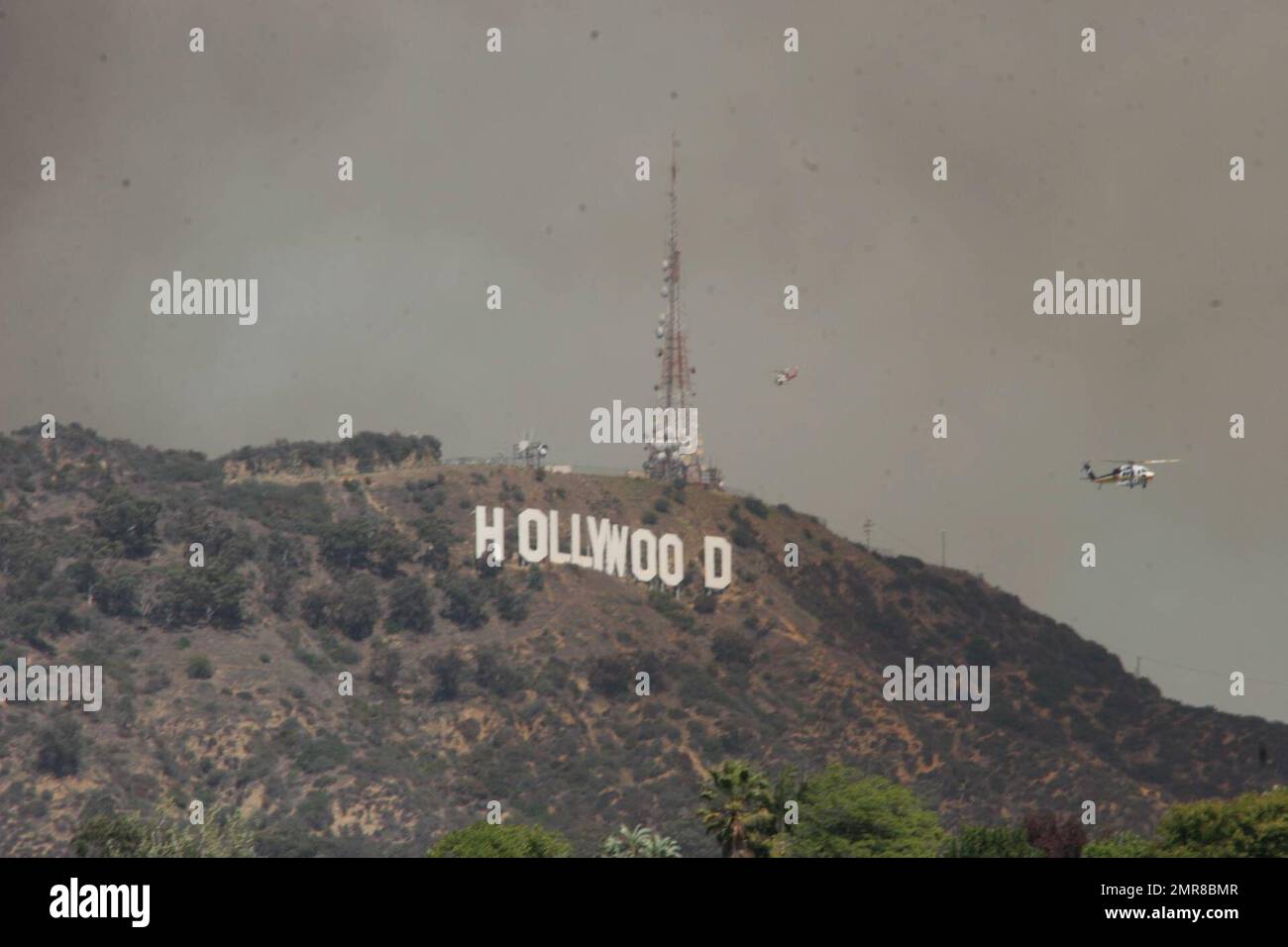 The famous Hollywood sign was in danger today as a fire raged on the ...