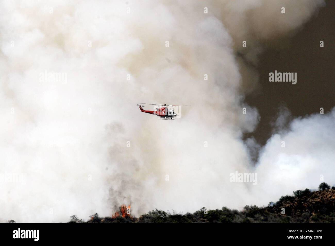 The famous Hollywood sign was in danger today as a fire raged on the ...