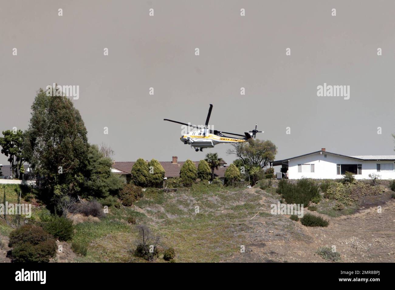 The famous Hollywood sign was in danger today as a fire raged on the ...