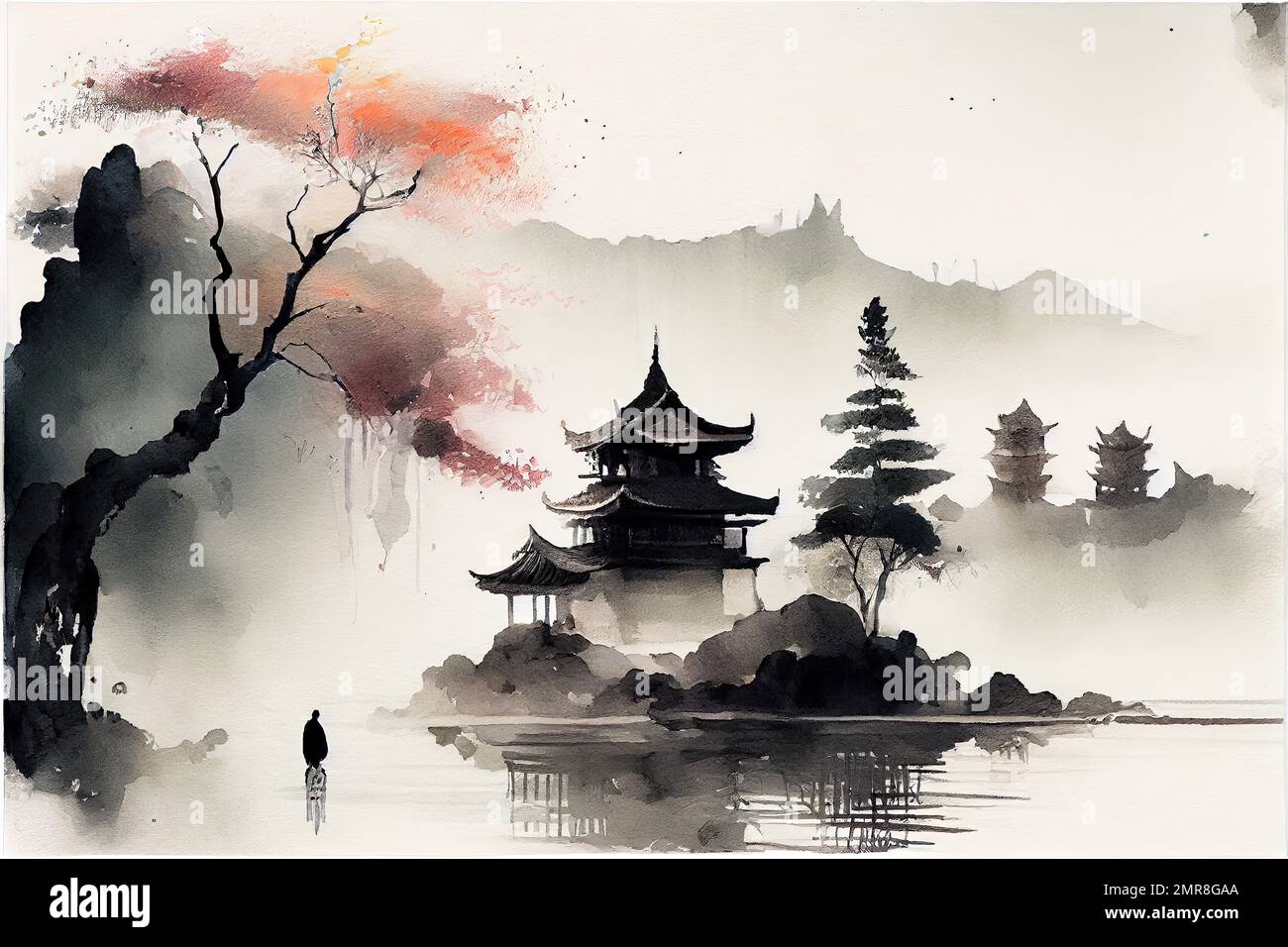 Asian ink landscape hi-res stock photography and images - Alamy
