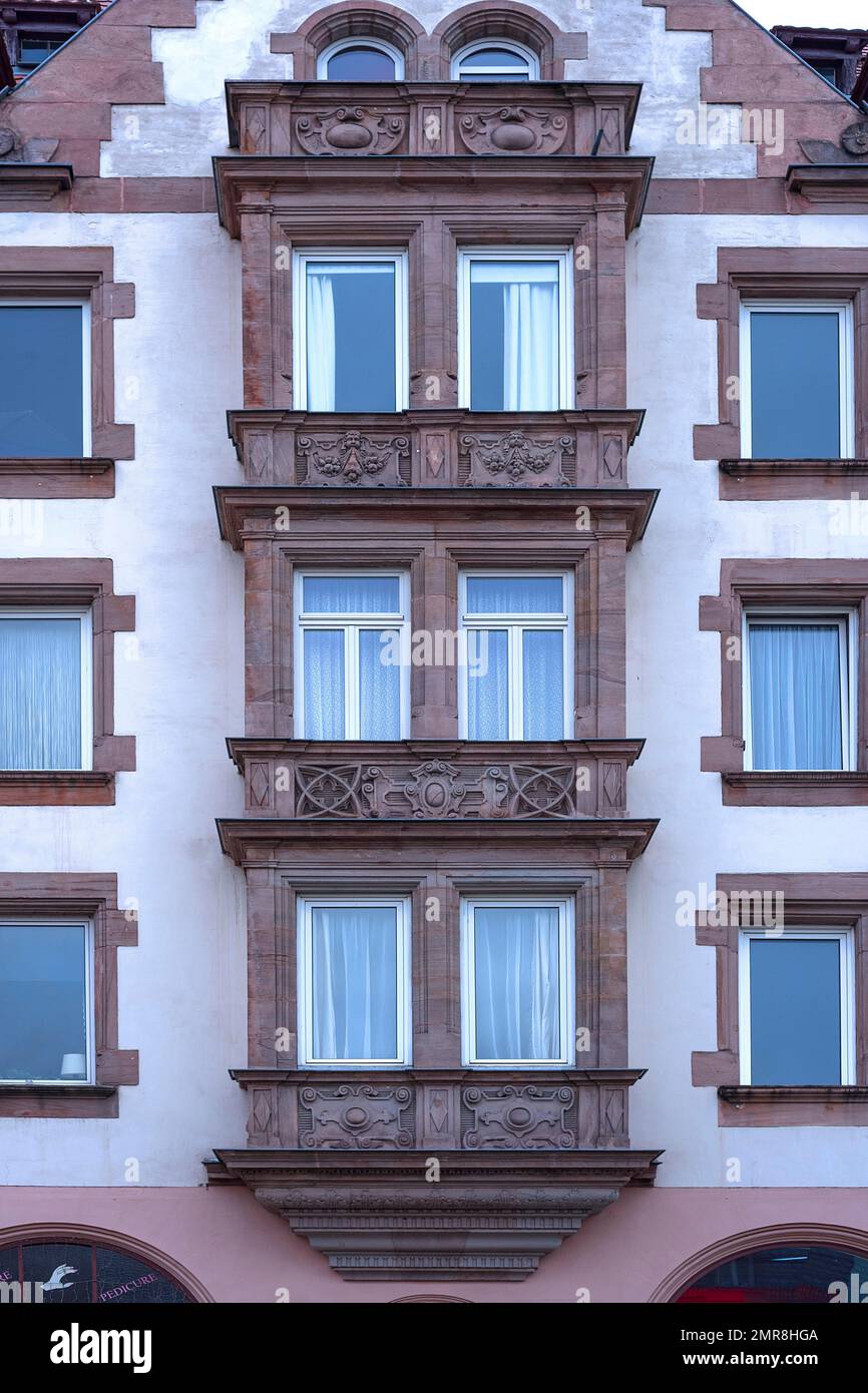 Historic multi-storey bay window, Jakobstraße, Nuremberg, Middle ...