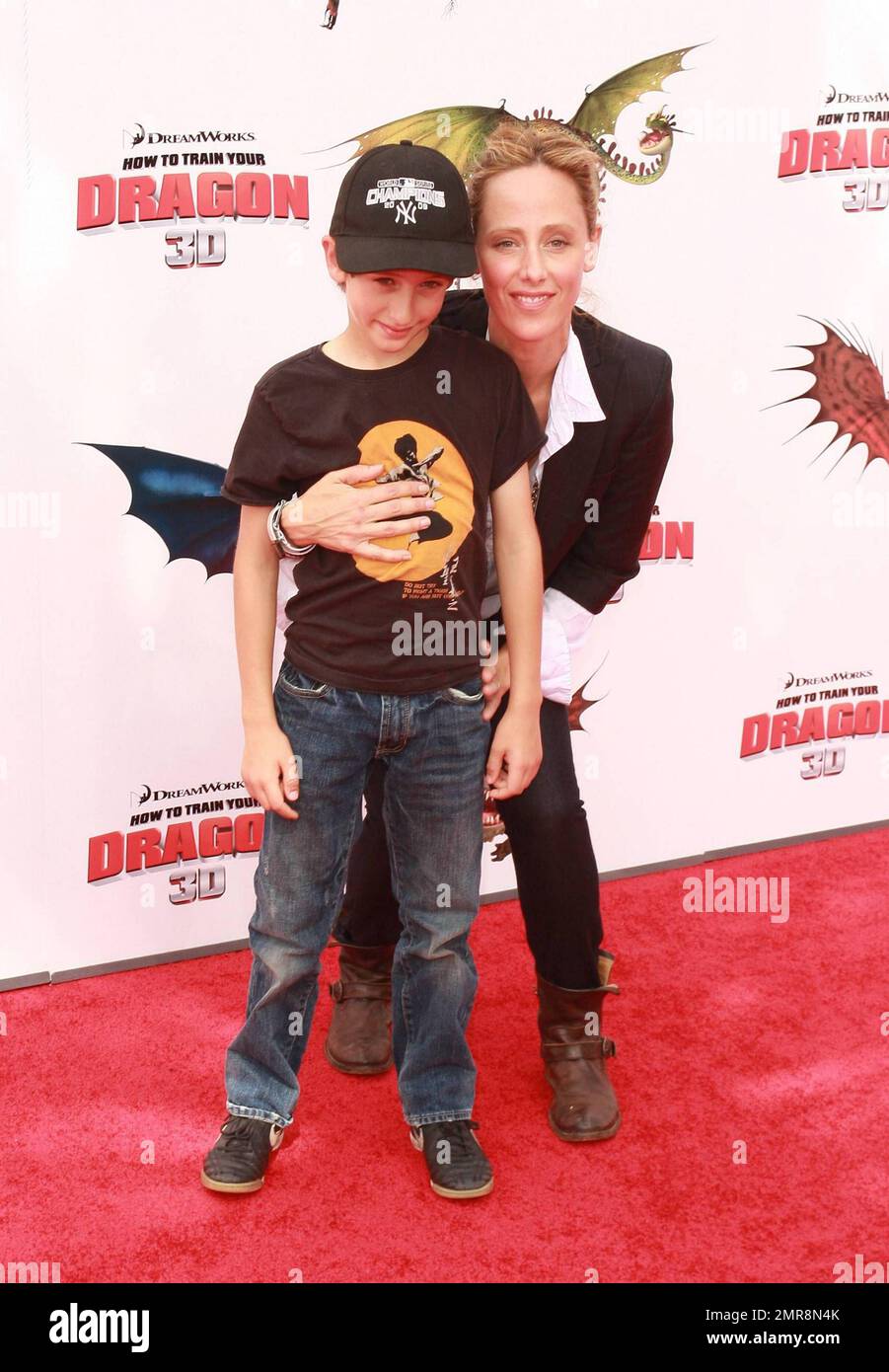 Kim Raver and son Luke at the premiere of How To Train Your Dragon, at ...