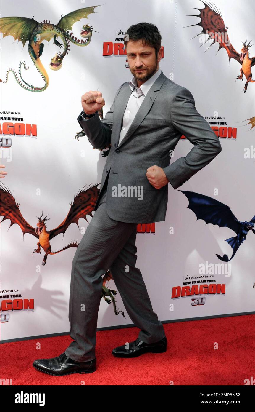 Gerard Butler at the premiere of How To Train Your Dragon, at the ...
