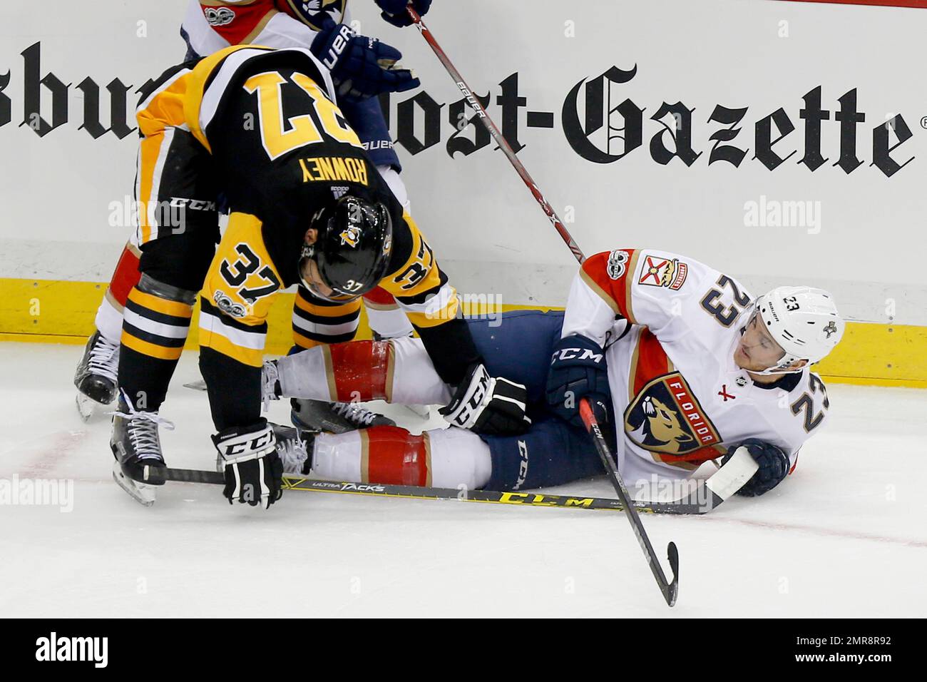 Pittsburgh Penguins' Carter Rowney (37) and Florida Panthers' Connor ...