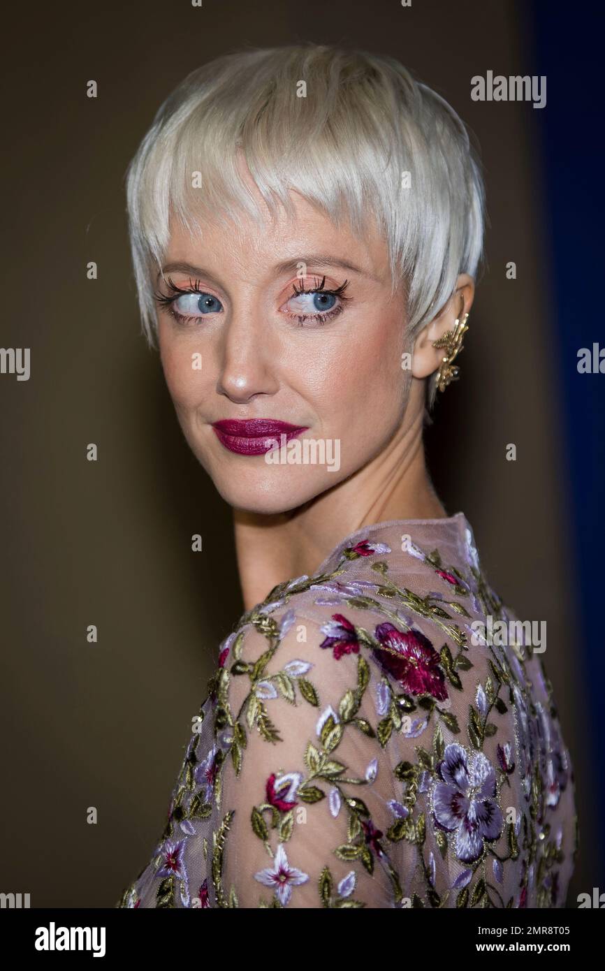 Actress Andrea Riseborough poses for photographers upon arrival at the ...
