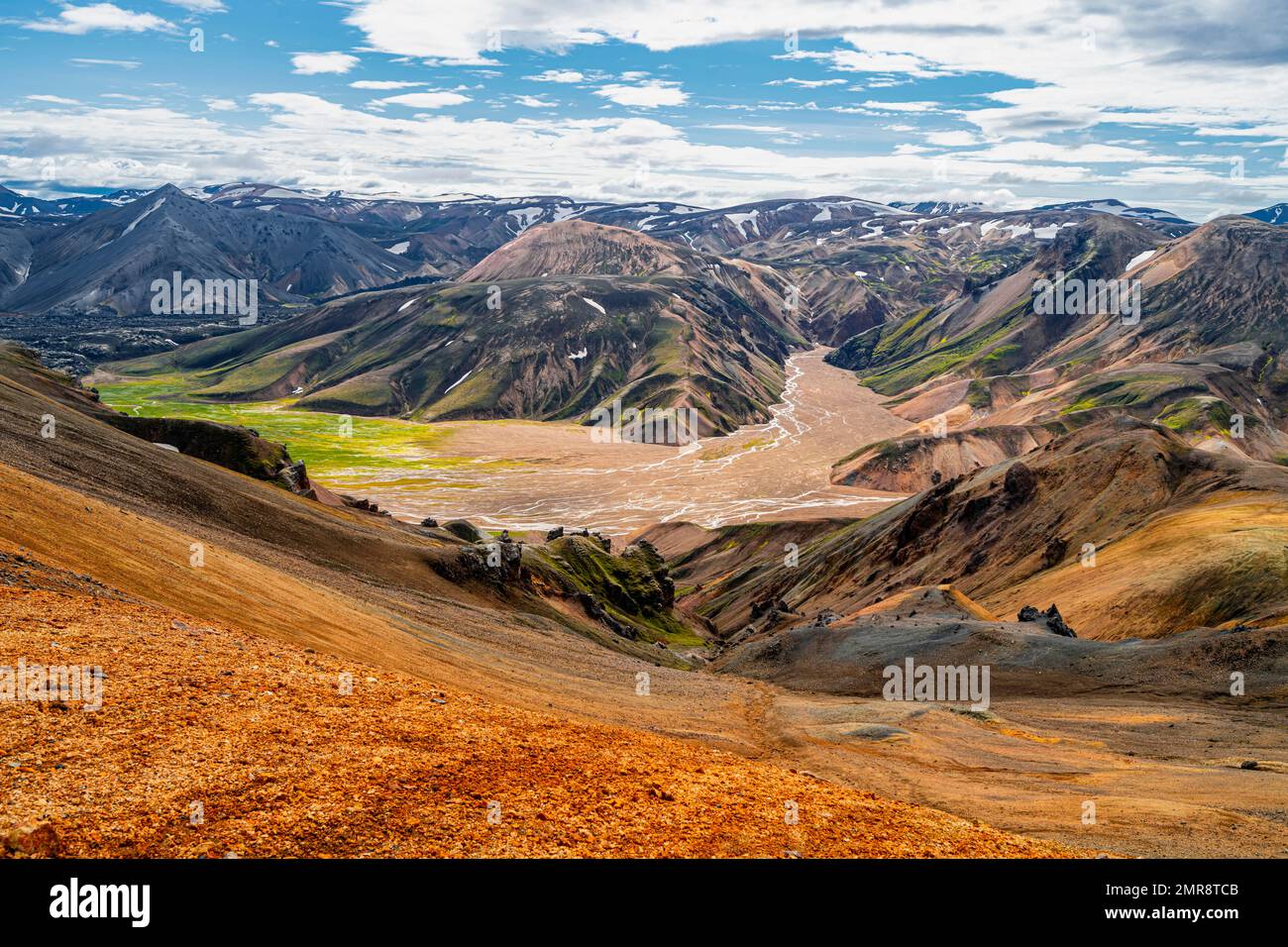 Landscape panorama, Dramatic volcanic landscape, Colourful erosion ...