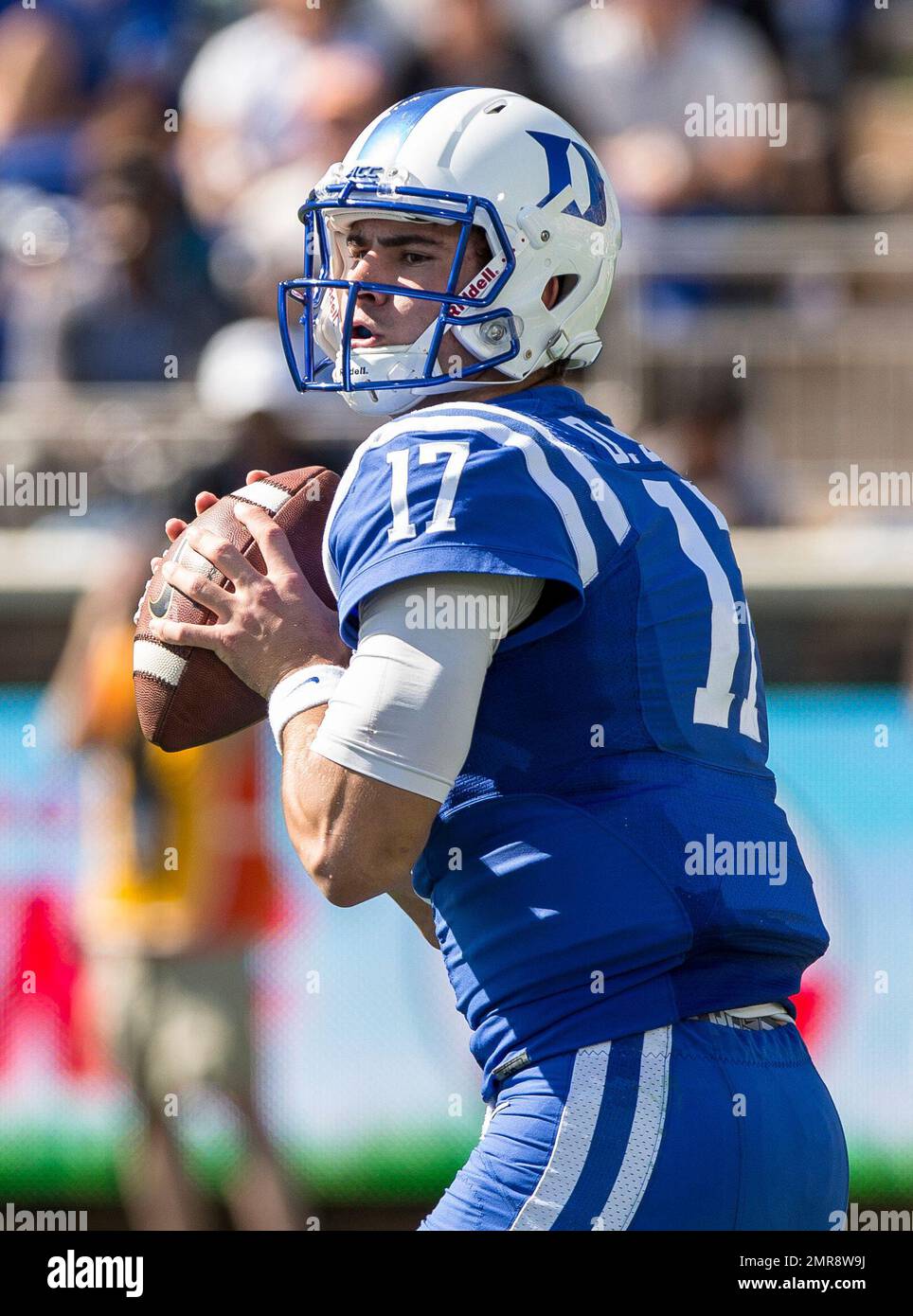 Duke quarterback Daniel Jones (17) looks to pass during the second half ...