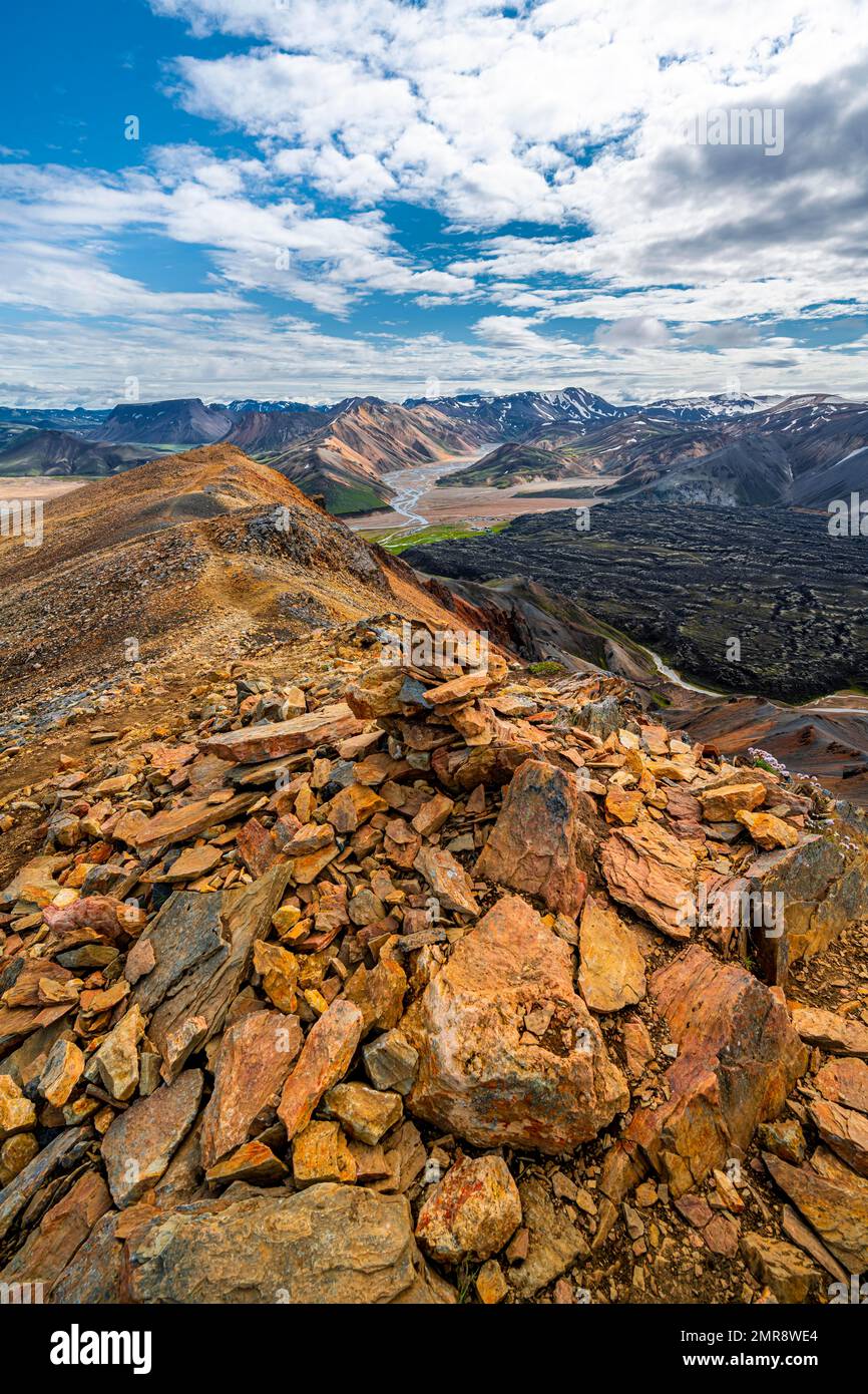 Landscape panorama, Dramatic volcanic landscape, Colourful erosion ...