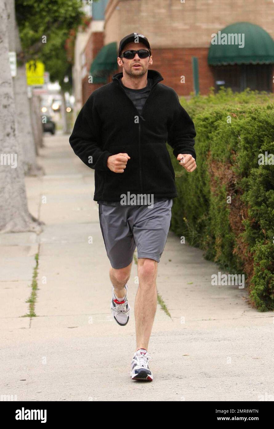 Exclusive!! Australian actor Hugh Jackman went for an early morning jog ...