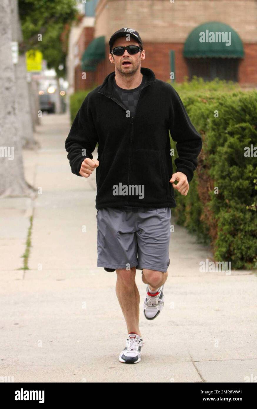 Exclusive!! Australian actor Hugh Jackman went for an early morning jog ...