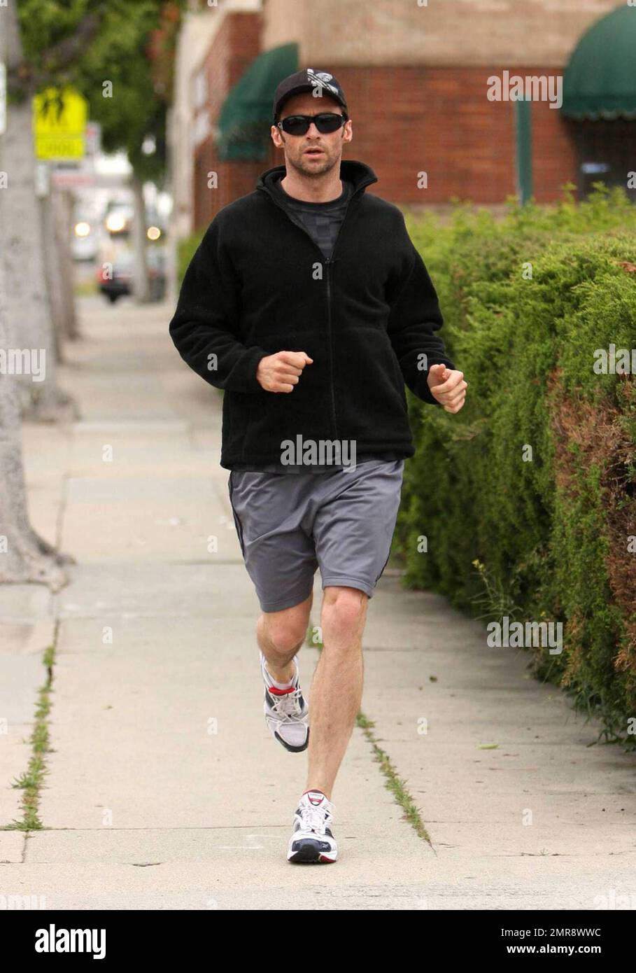 Exclusive!! Australian actor Hugh Jackman went for an early morning jog ...