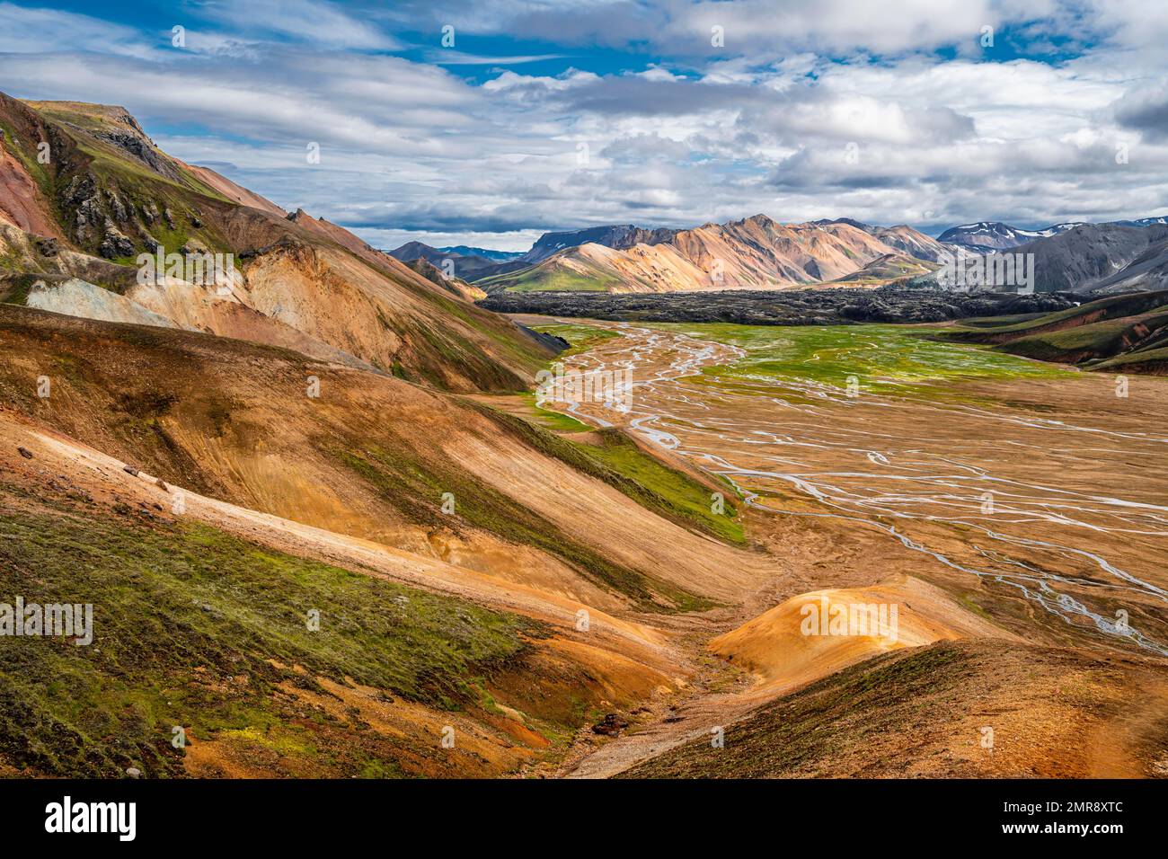 Landscape panorama, Dramatic volcanic landscape, Colourful erosion ...