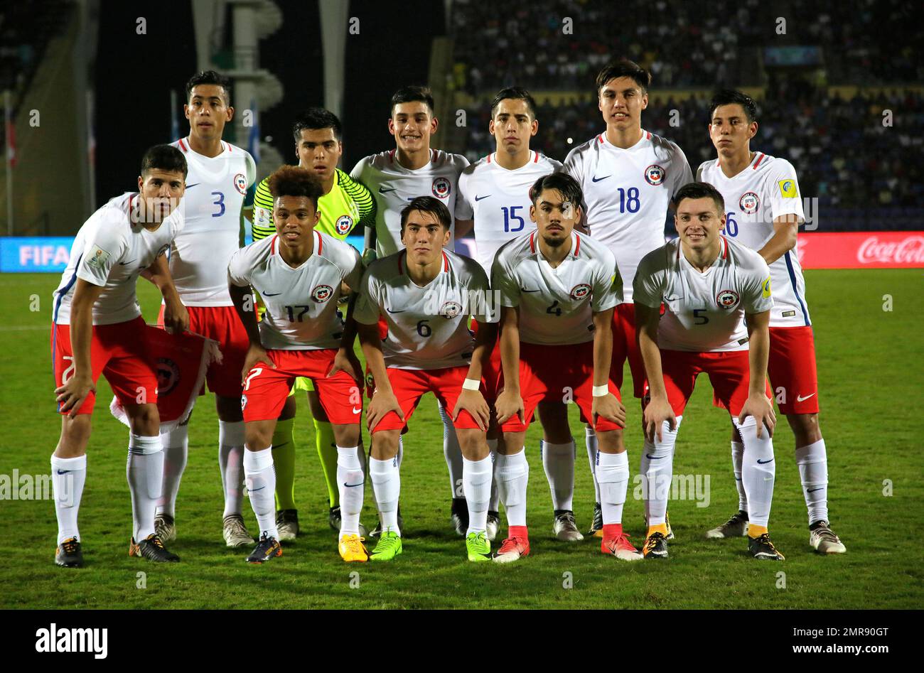 Chile's soccer team poses for a group photograph before the start the ...
