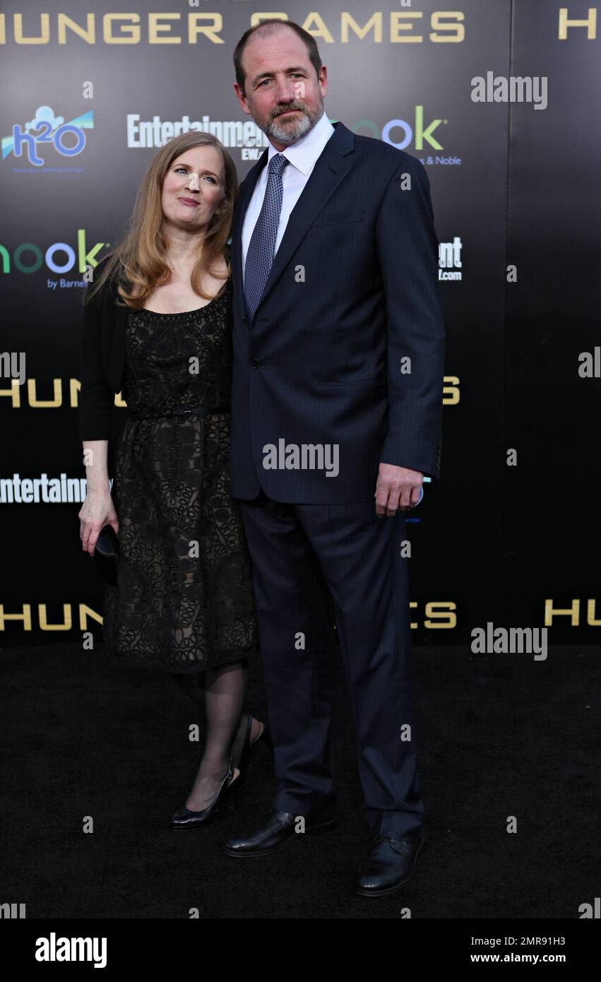 Suzanne Collins at the premiere of "The Hunger Games" at the Nokia ...