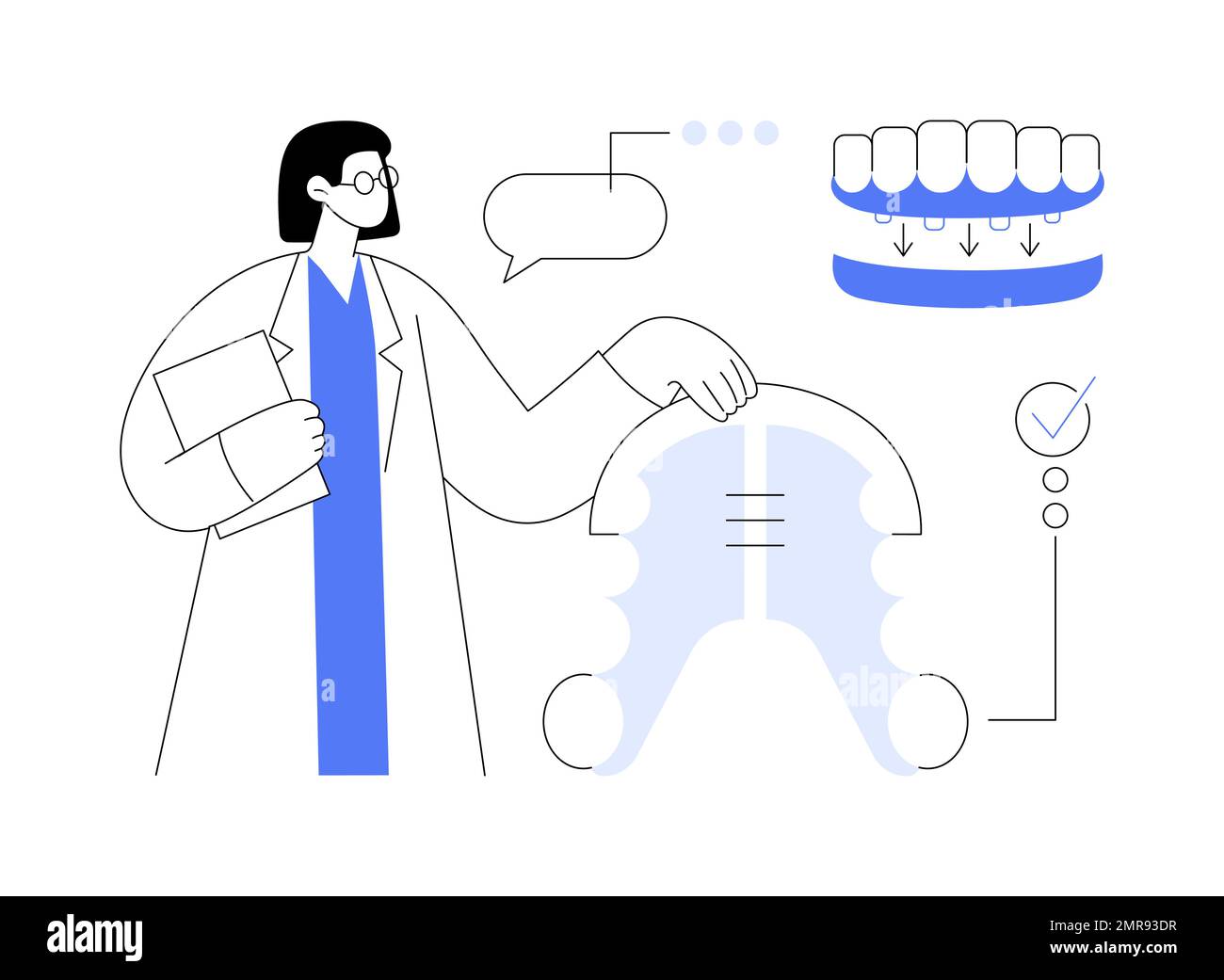 Dental tooth plate abstract concept vector illustration Stock Vector ...